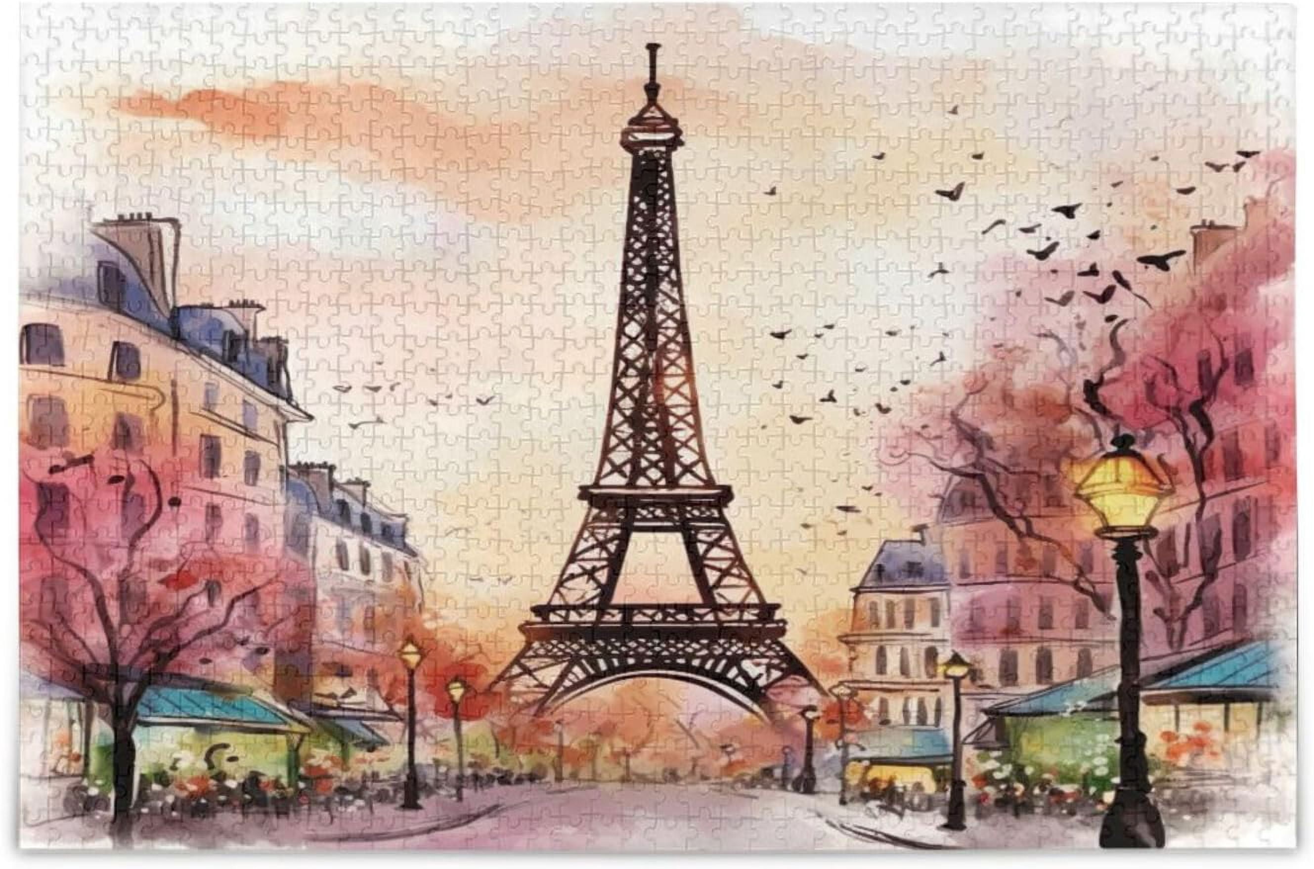 FREEAMG Watercolor Paris Jigsaw Puzzles for Adults 1000 Piece, Puzzles ...