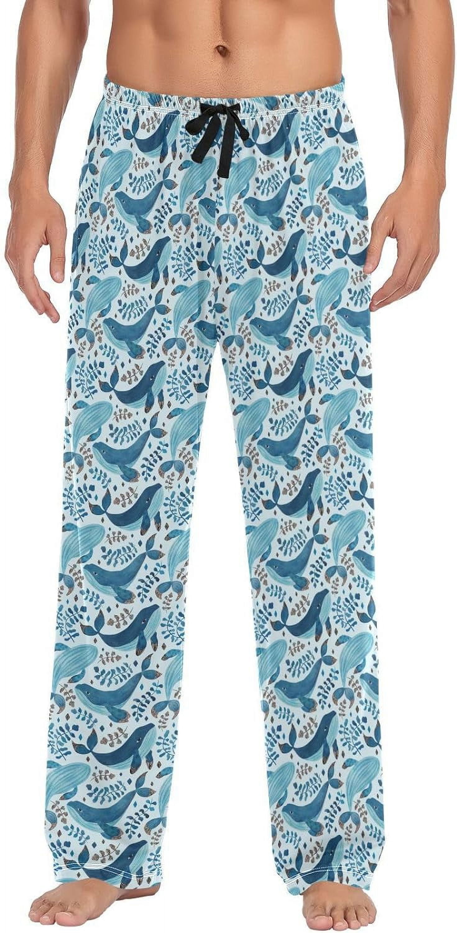 FREEAMG Watercolor Whale Pajama Pants for Men, Men's Separate Bottoms ...