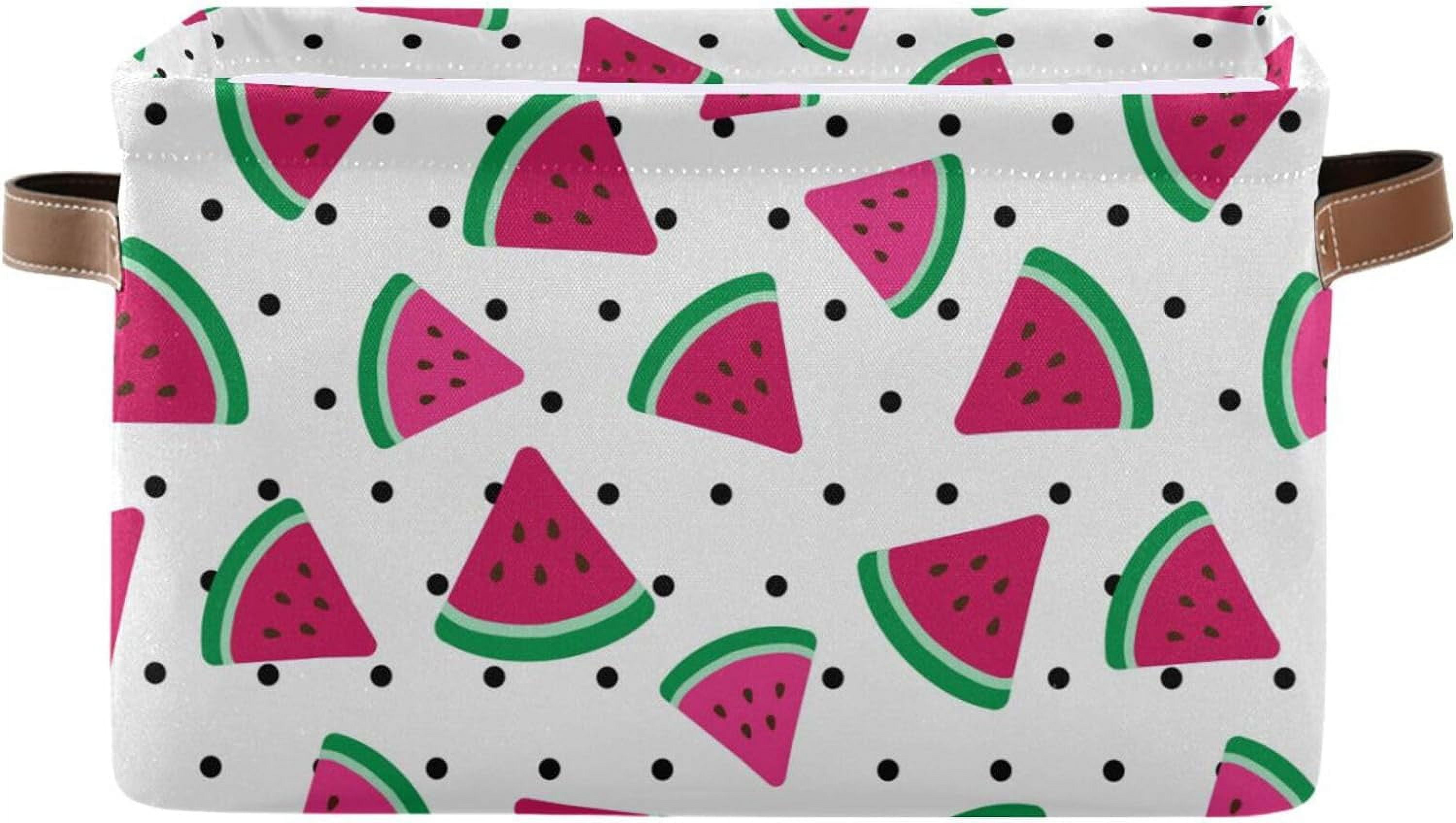 FREEAMG Watermelon Foldable Canvas Storage Bin, Sturdy Fabric Storage ...