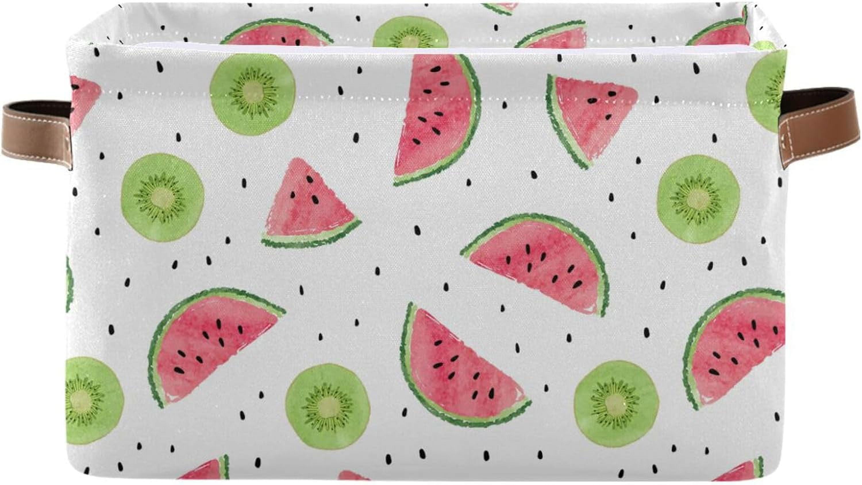 FREEAMG Watermelon Slices Foldable Canvas Storage Bin, Sturdy Fabric ...