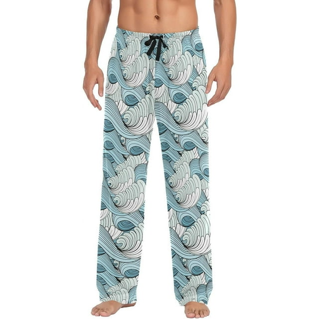 FREEAMG Wave Pajama Pants for Men, Men's Separate Bottoms, Comfortable ...