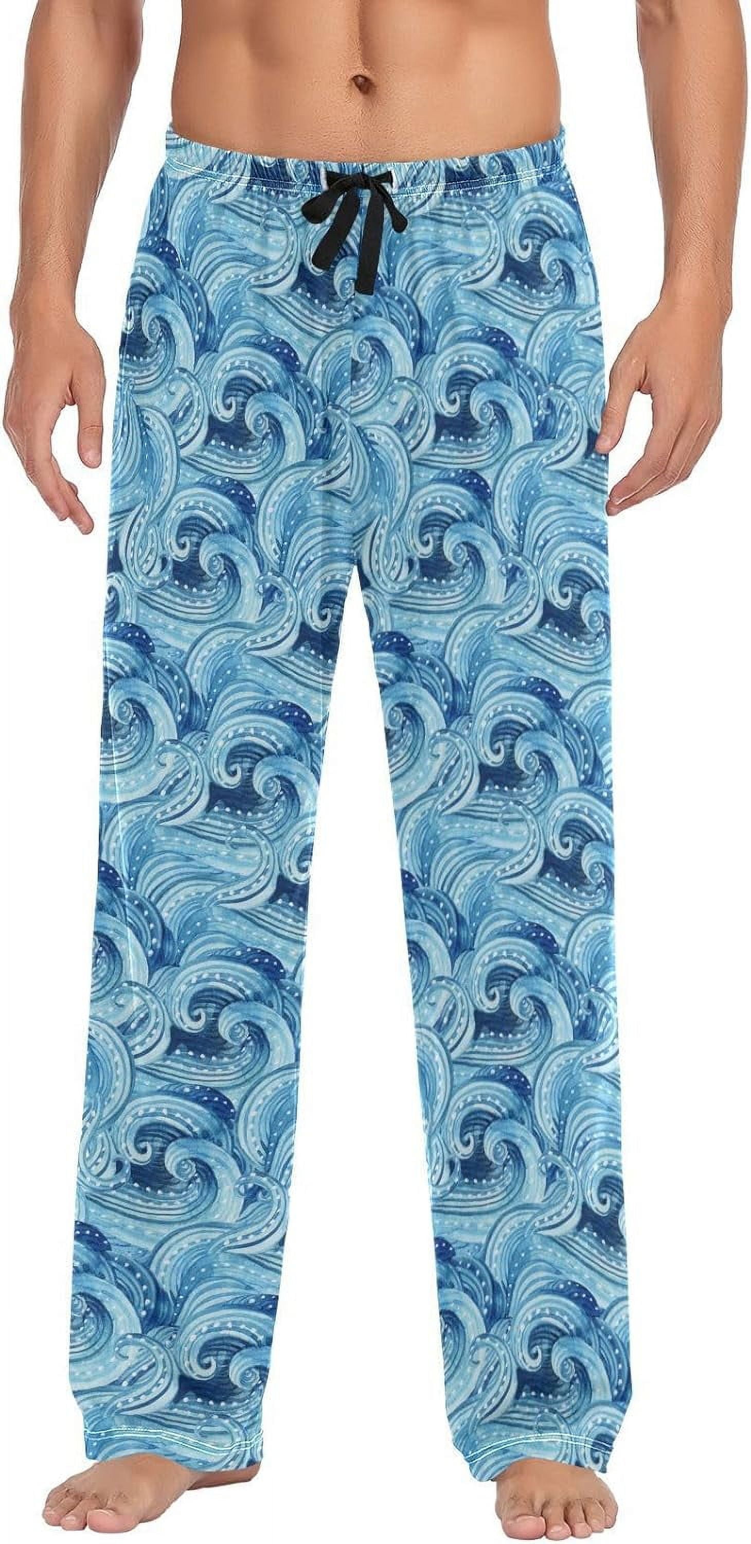 FREEAMG Wave Pajama Pants for Men, Men's Separate Bottoms, Comfortable ...