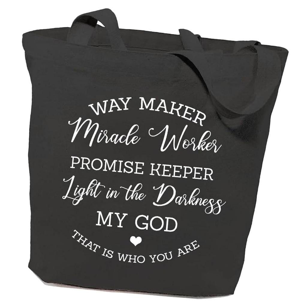 FREEAMG Waymaker Canvas Tote Bag for Women Christian Scripture Grocery ...