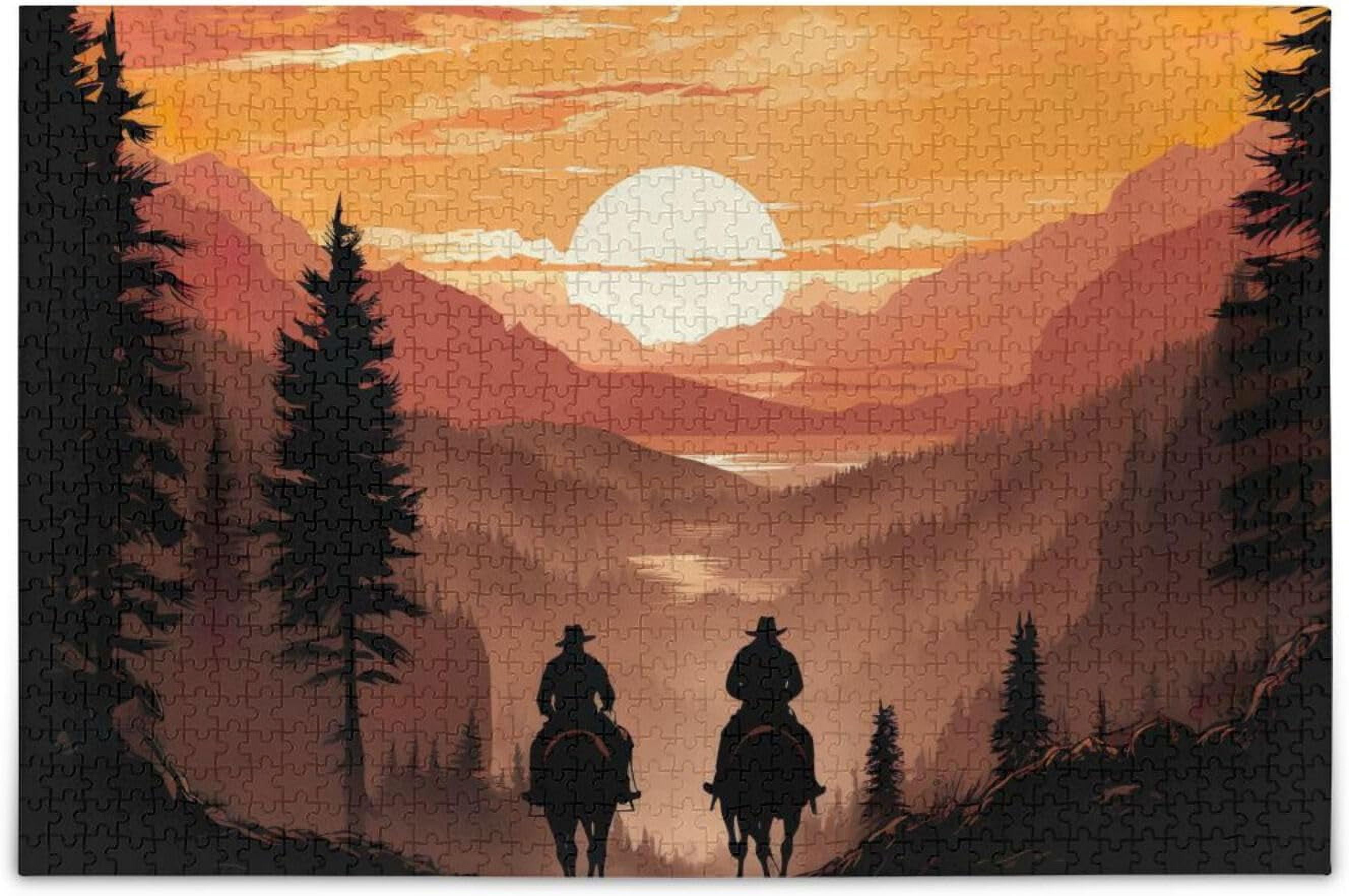 FREEAMG Western Cowboy Jigsaw Puzzle for Adults Teens Kids, 500 Pieces ...