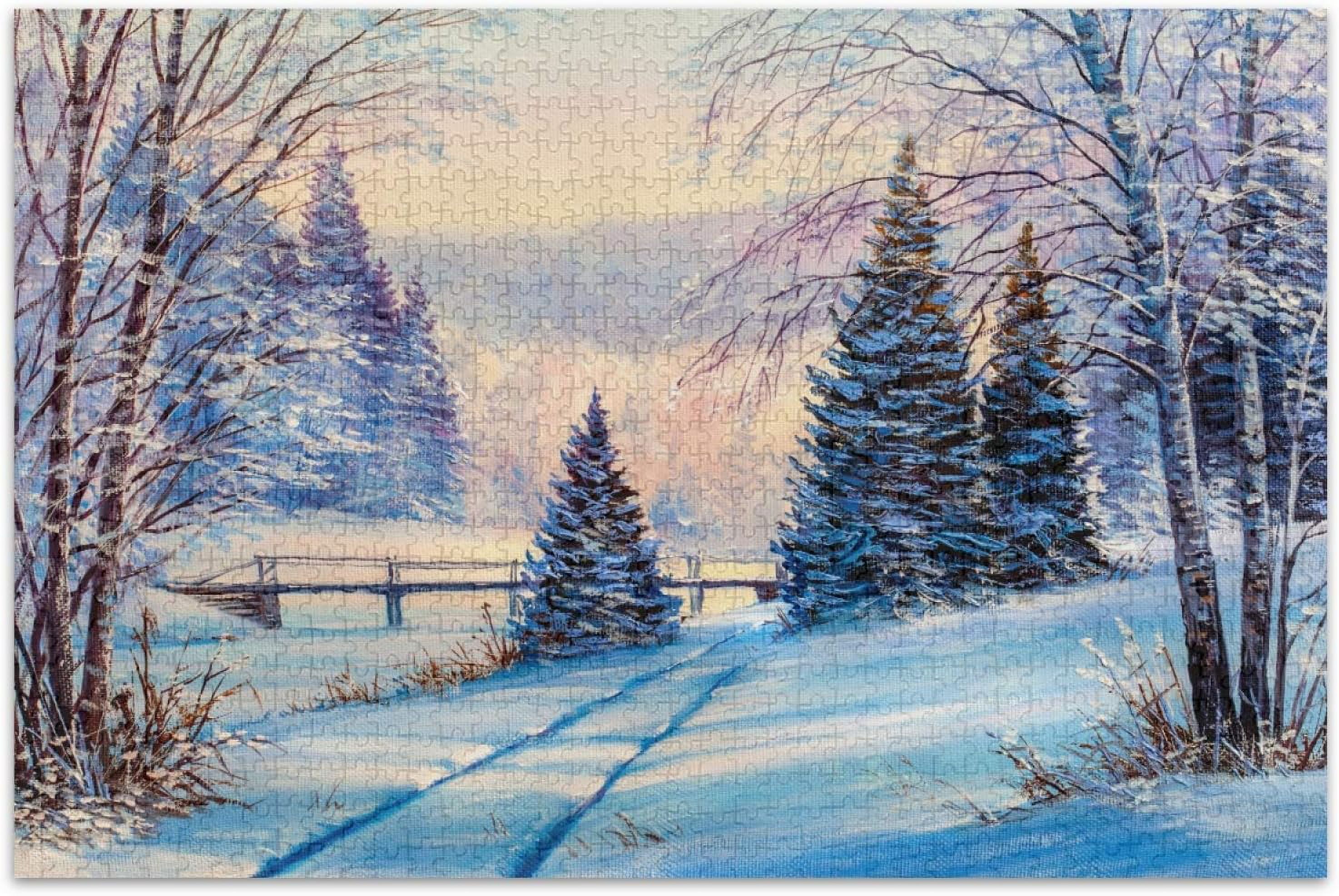 FREEAMG Winter Landscape Puzzles for Adults 500 Piece, Challenging ...