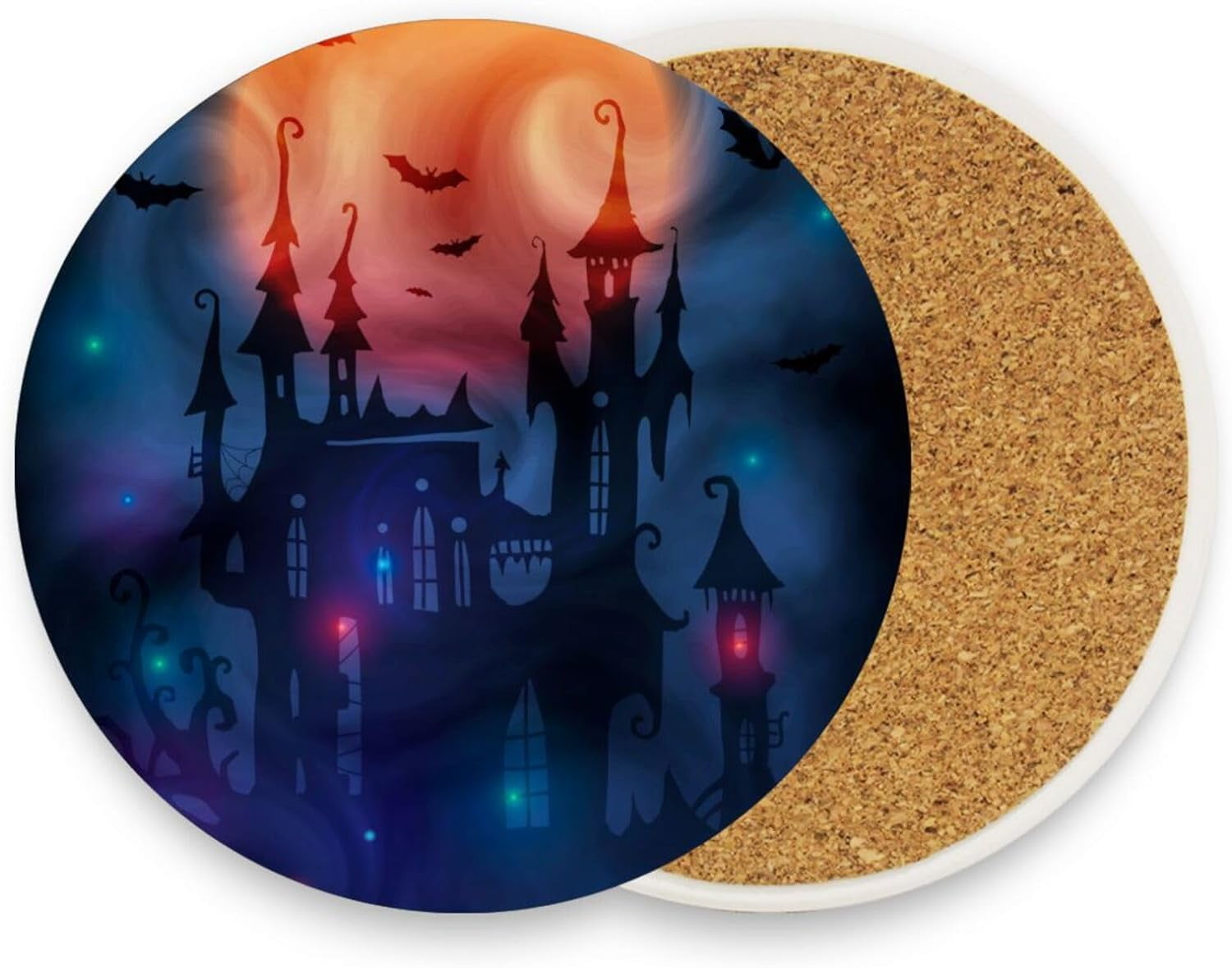 FREEAMG Witchs Castle Coasters for Drinks Set of 2, Absorbent Ceramic ...