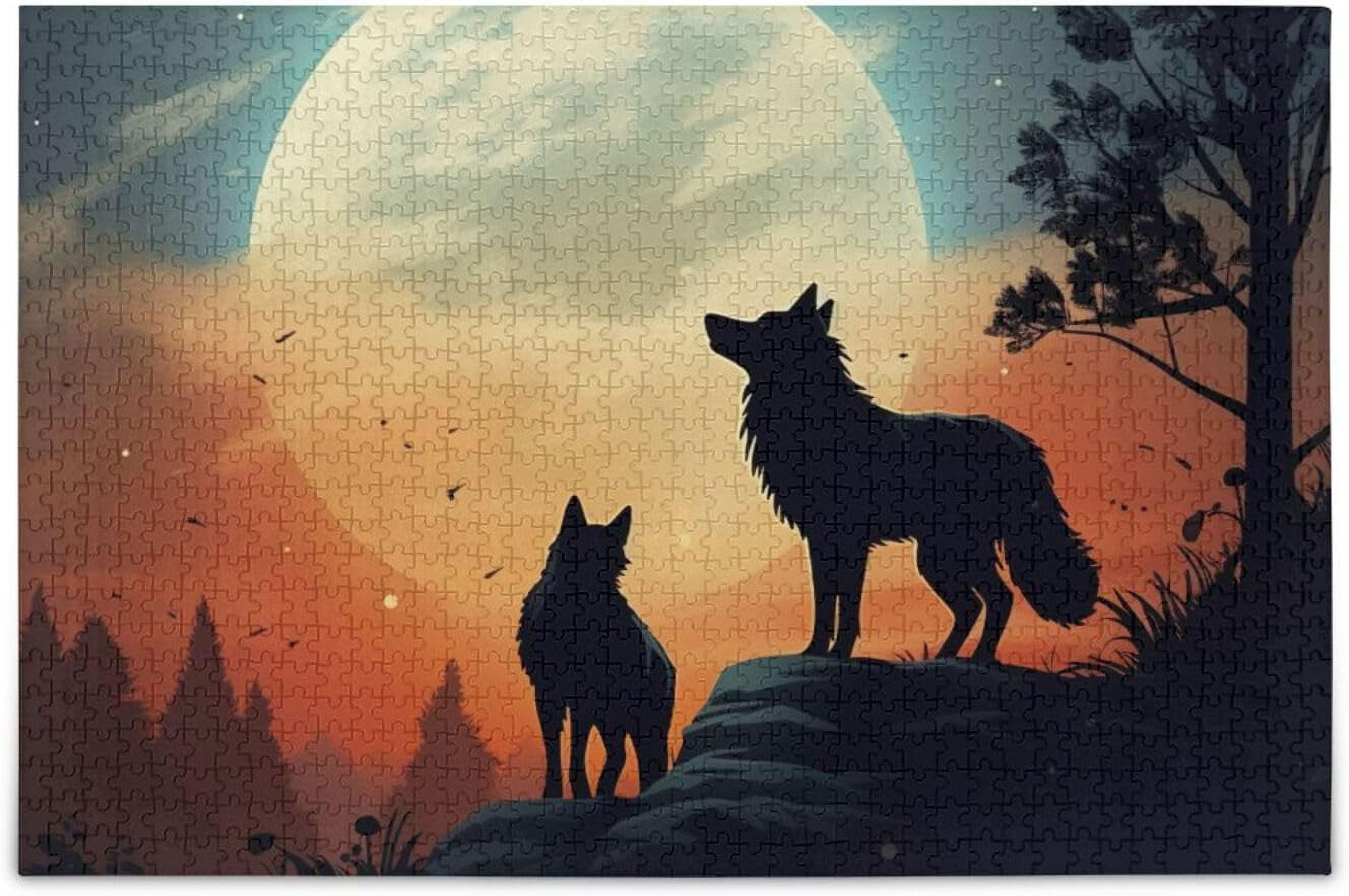 FREEAMG Wolf Wooden Jigsaw Puzzles Intellectual Entertainment ...