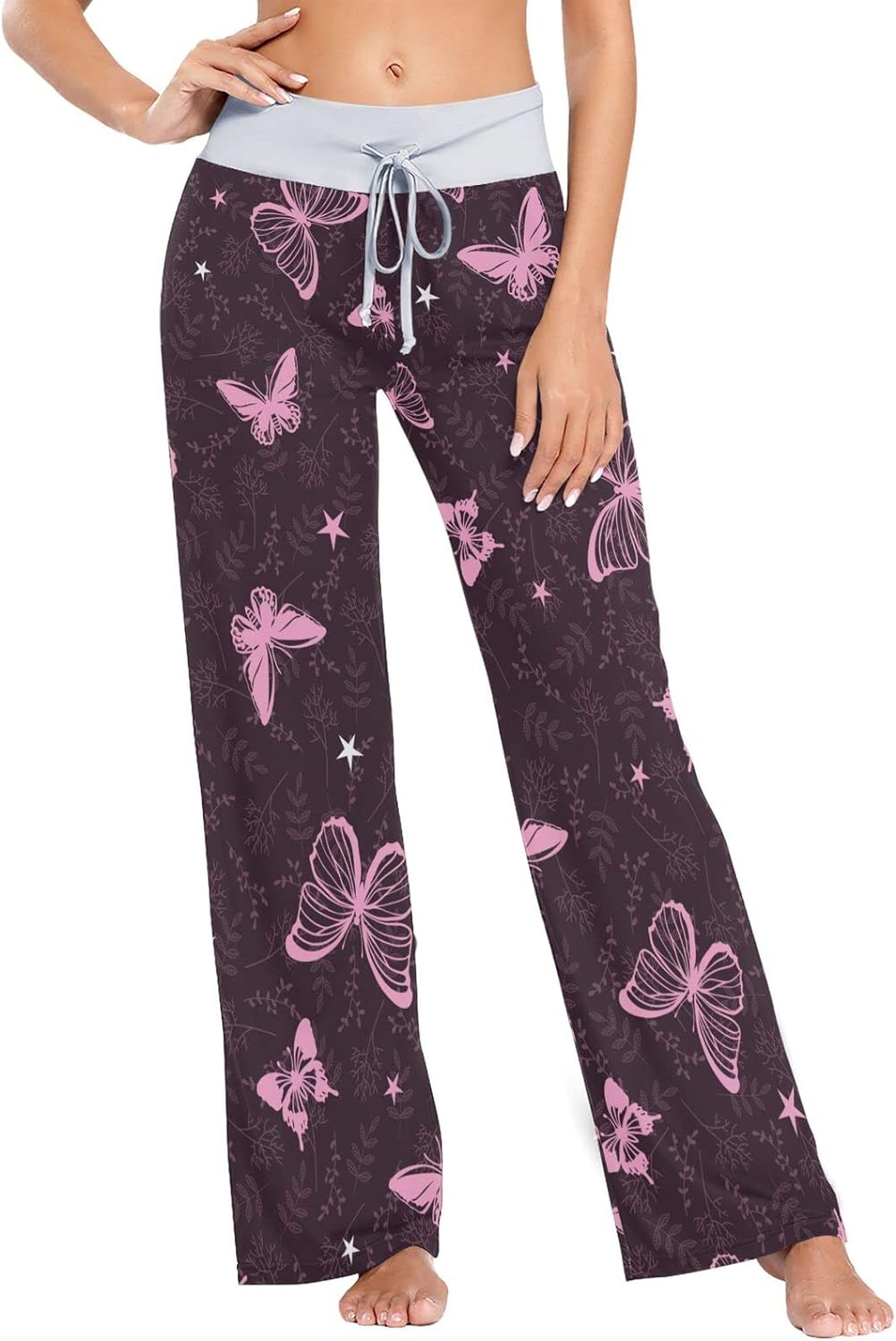 FREEAMG Women Pajama Pants Lounge Pants Long Stretch Comfy Sleepwear ...