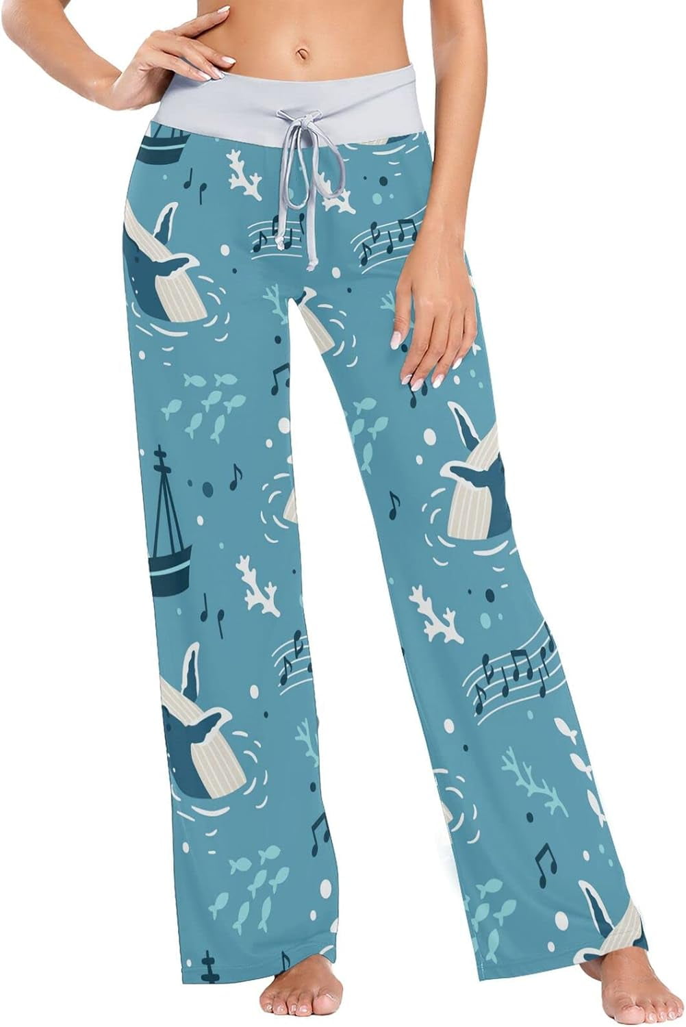 FREEAMG Women Pajama Pants Lounge Pants Long Stretch Comfy Sleepwear ...