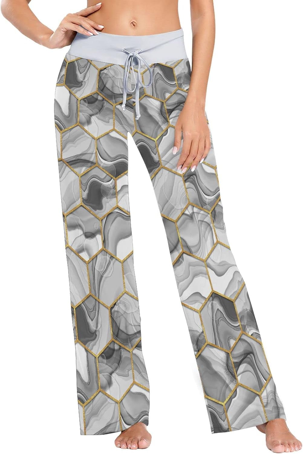 FREEAMG Women Pajama Pants Lounge Pants Long Stretch Comfy Sleepwear ...