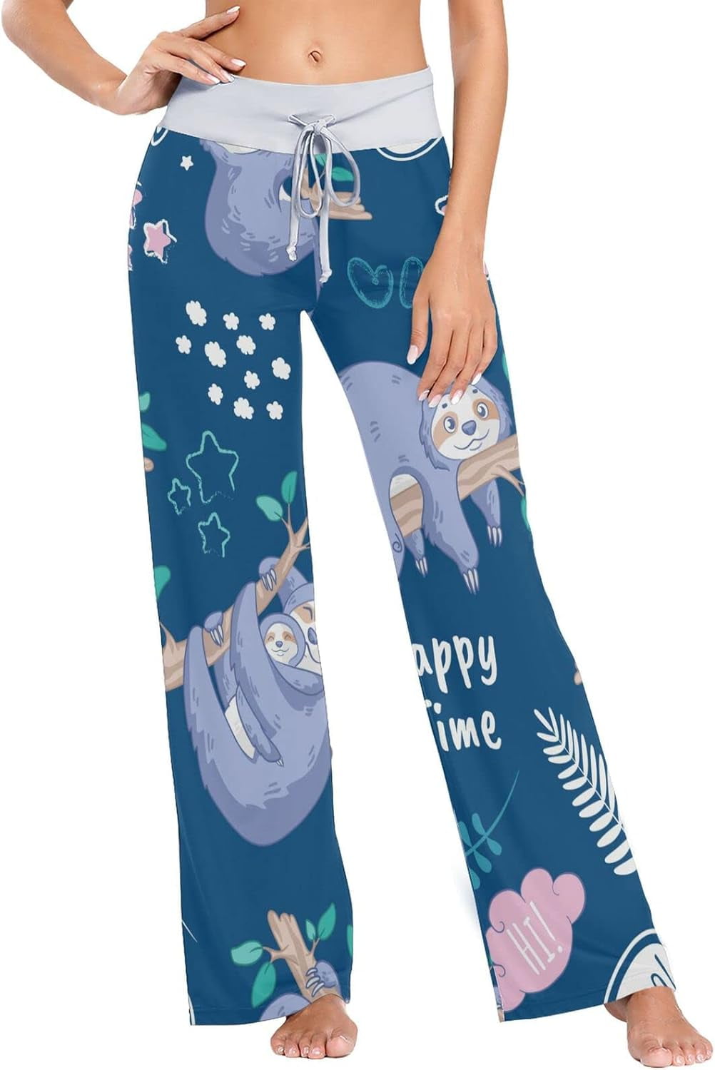 FREEAMG Women Pajama Pants Lounge Pants Long Stretch Comfy Sleepwear ...