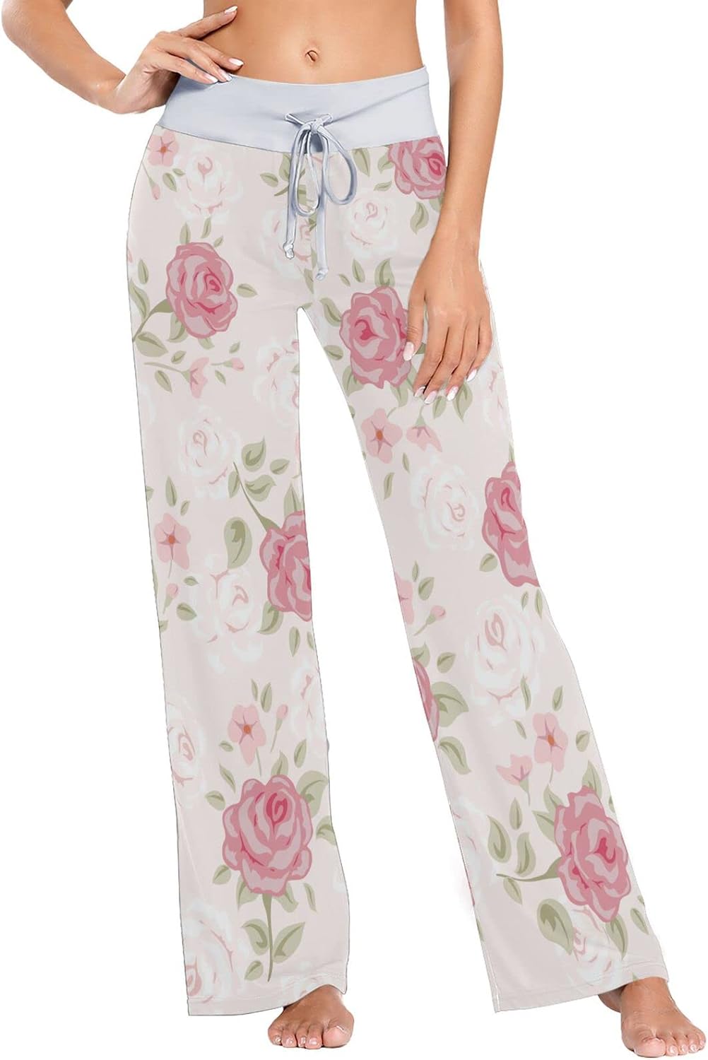 FREEAMG Women Pajama Pants Lounge Pants Long Stretch Comfy Sleepwear ...