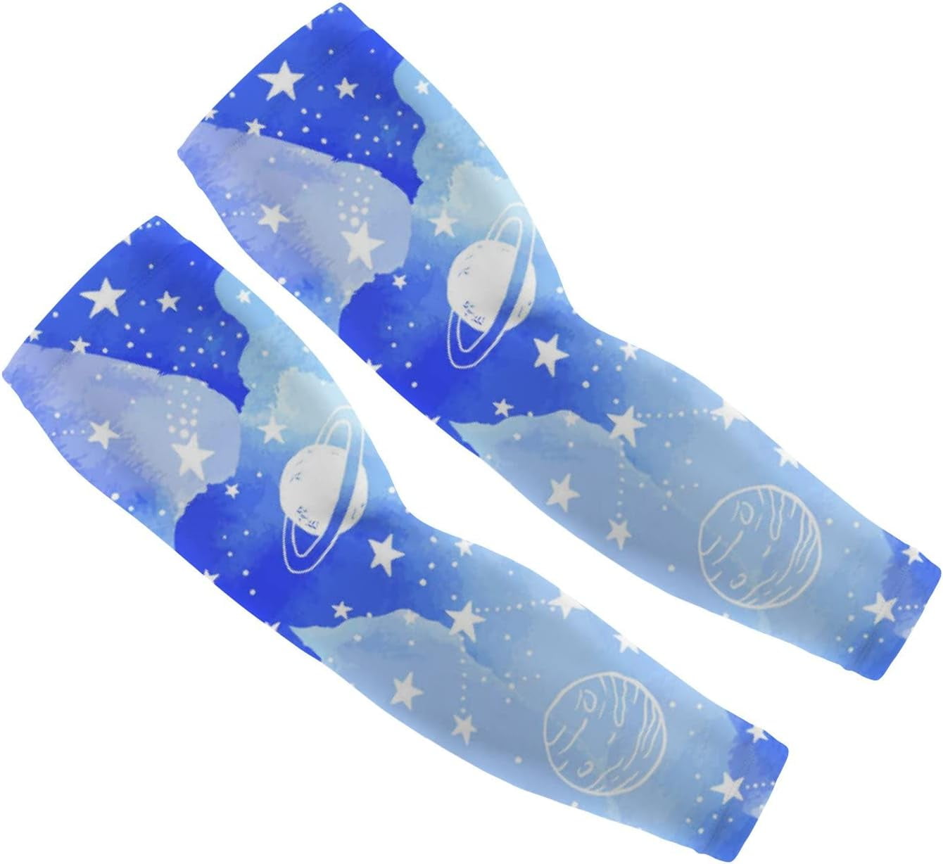 FREEAMG Women UV Sun Protection Arm Sleeves, Cooling Sleeves Blue ...