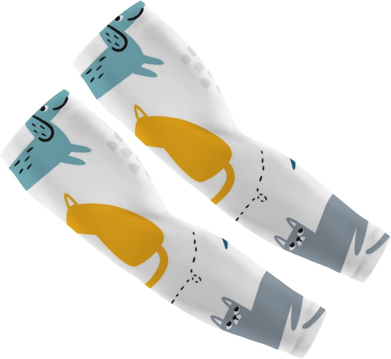 FREEAMG Women UV Sun Protection Arm Sleeves, Cooling Sleeves Cartoon ...