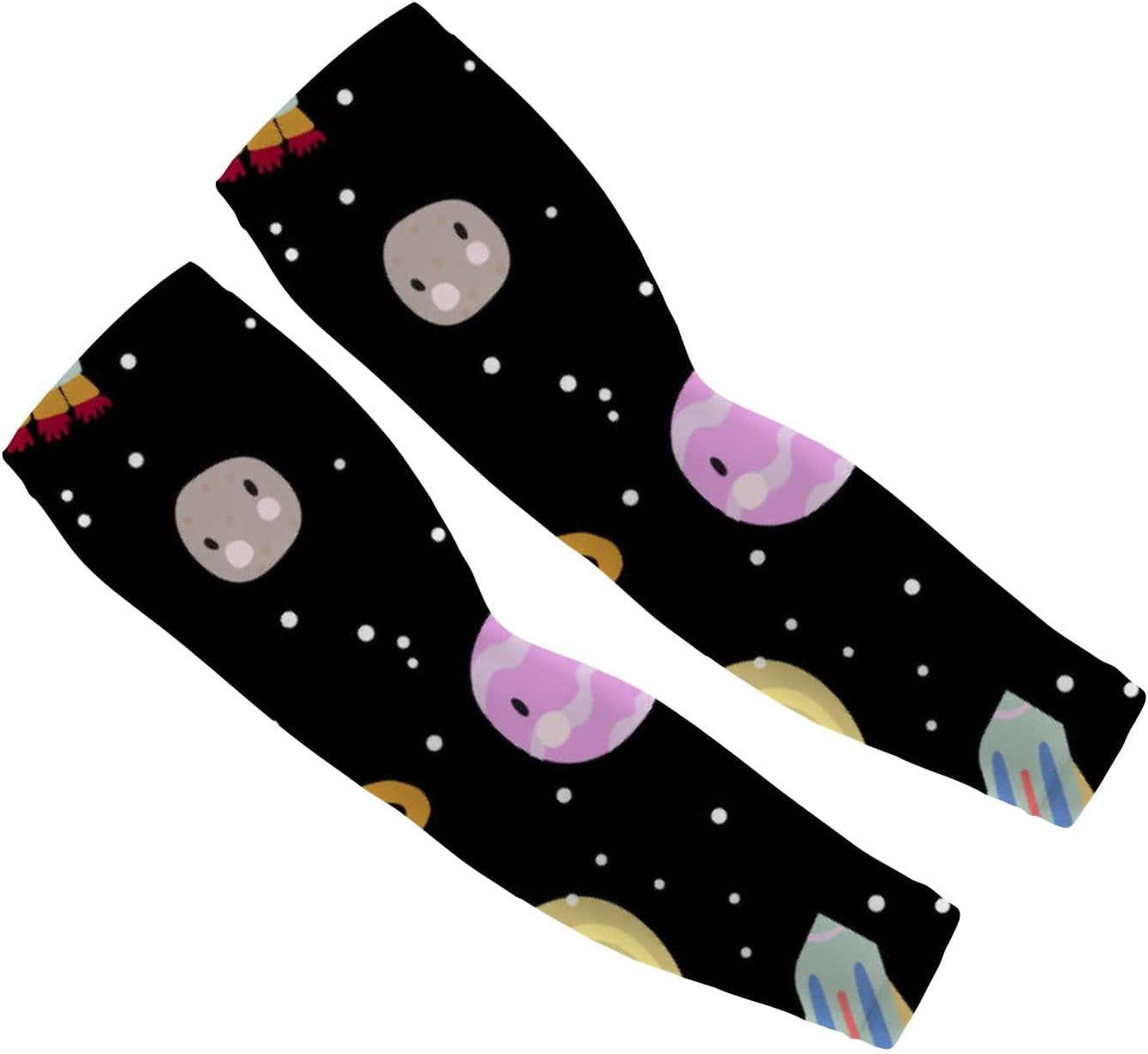 FREEAMG Women UV Sun Protection Arm Sleeves, Cooling Sleeves Cartoon ...