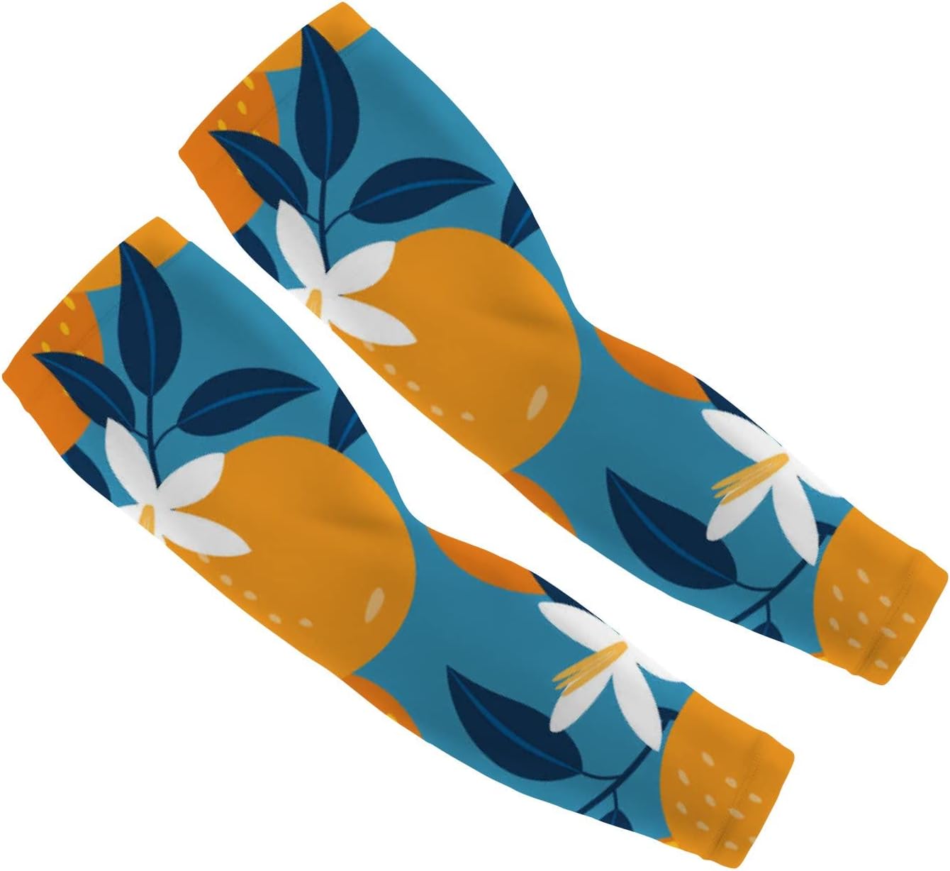 FREEAMG Women UV Sun Protection Arm Sleeves, Cooling Sleeves Orange ...