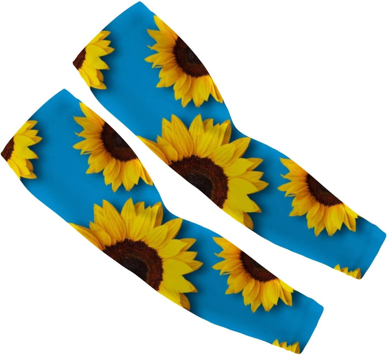 FREEAMG Women UV Sun Protection Arm Sleeves, Cooling Sleeves Sunflower ...