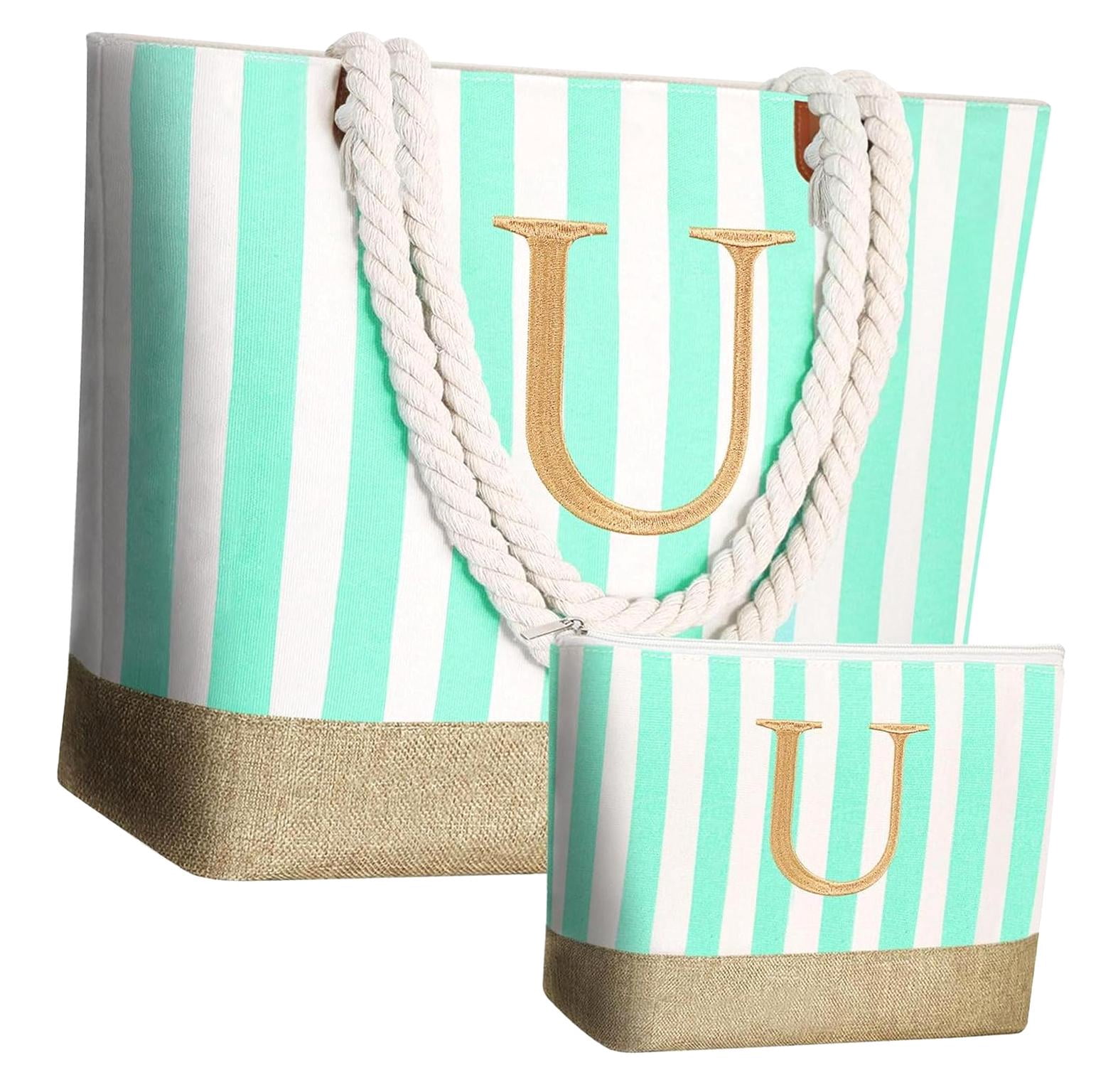FREEAMG Women's Beach Totes - Zippered Beach Bag, Travel Essentials ...