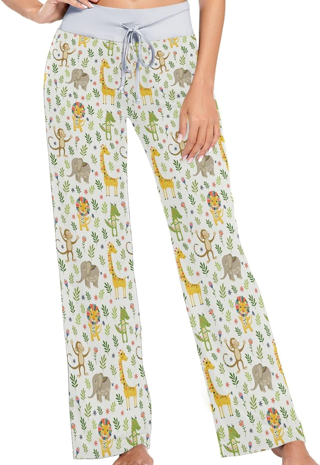 FREEAMG Womens Foal Comfy Drawstring Lounge Pajama Pants High-Waist ...