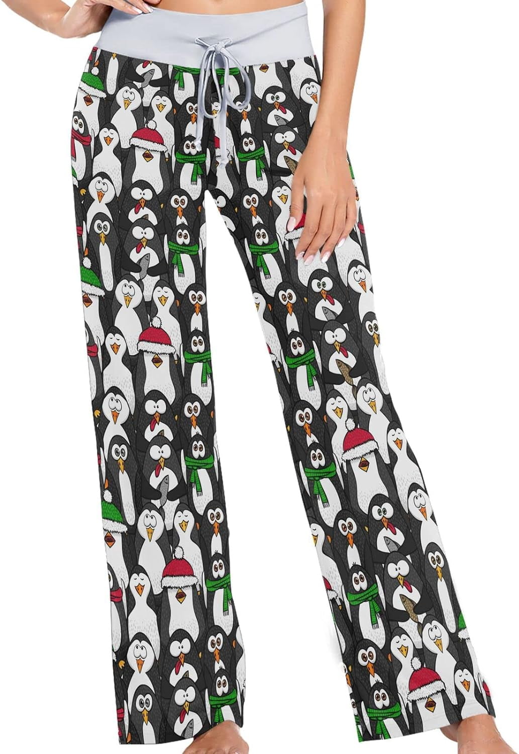 FREEAMG Womens Gilrs Stylish Pattren Comfy Drawstring Lounge Pajama ...