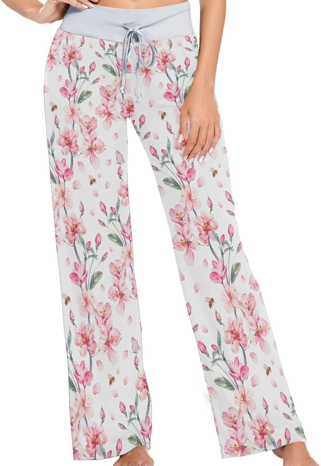 FREEAMG Womens Gilrs Stylish Pattren Comfy Drawstring Lounge Pajama ...