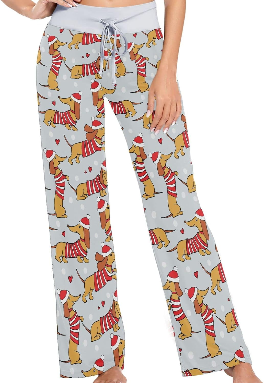 FREEAMG Womens Gilrs Stylish Pattren Comfy Drawstring Lounge Pajama ...