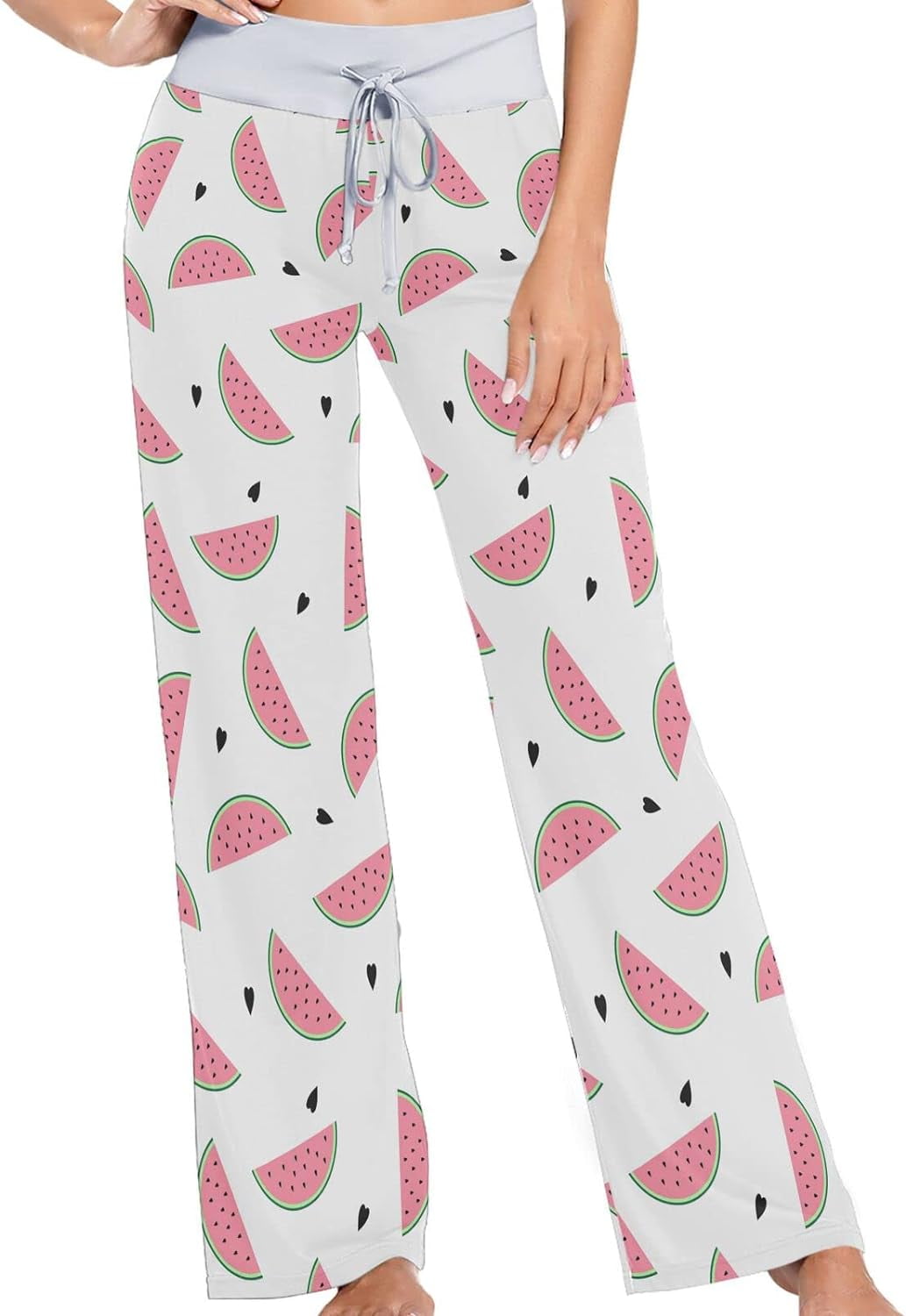 FREEAMG Womens Gilrs Stylish Pattren Comfy Drawstring Lounge Pajama ...