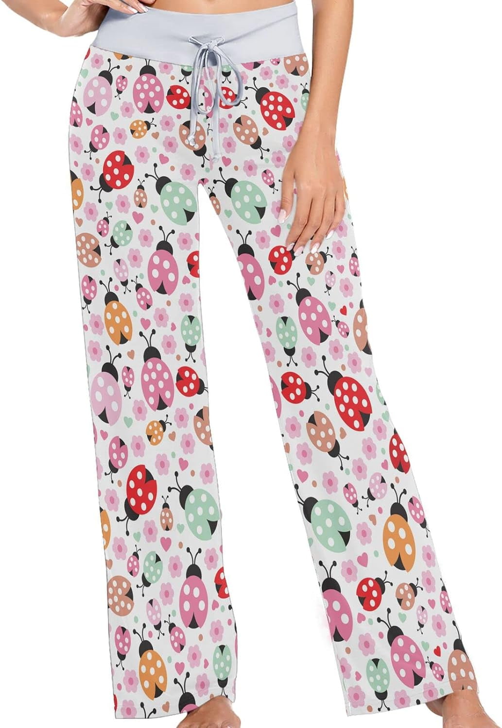 FREEAMG Womens Gilrs Stylish Pattren Comfy Drawstring Lounge Pajama ...