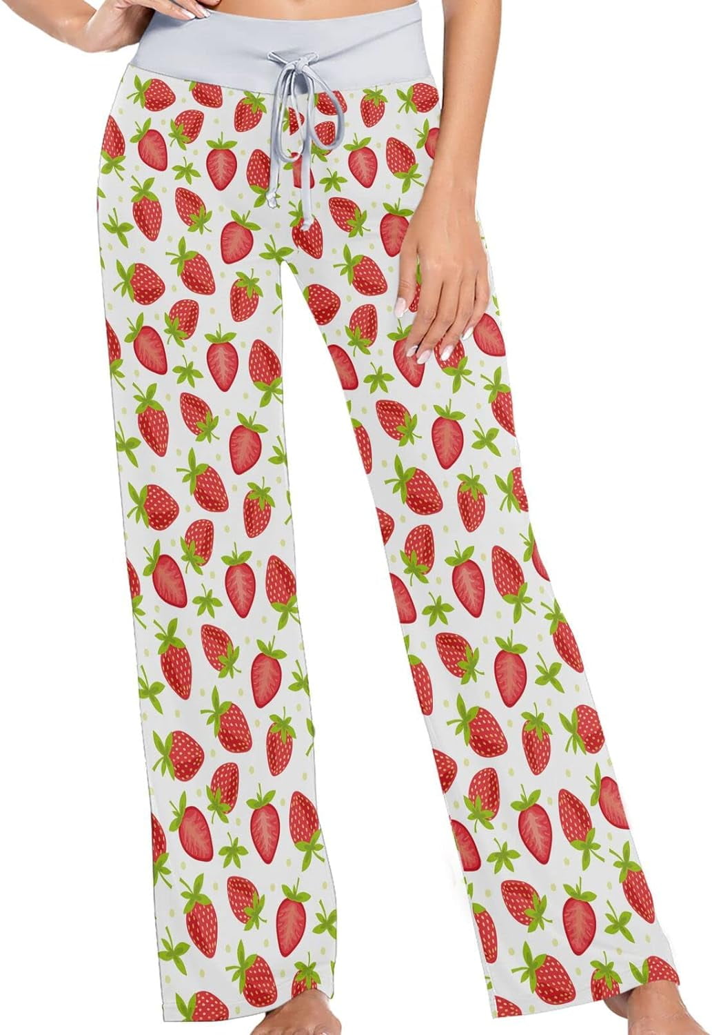 FREEAMG Womens Girls Chic Pattern Soft Drawstring Lounge Pajama Pants ...