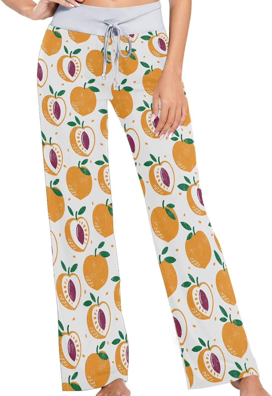 FREEAMG Womens Girls Chic Pattern Soft Drawstring Lounge Pajama Pants ...