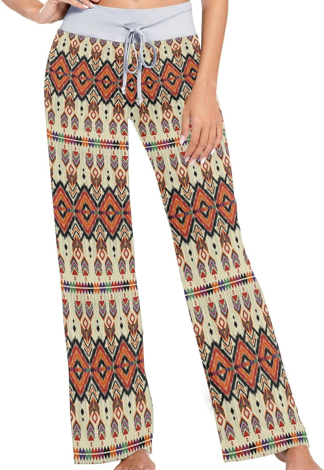 FREEAMG Womens Trendy Patterned Comfy Drawstring Lounge Pajama Pants ...
