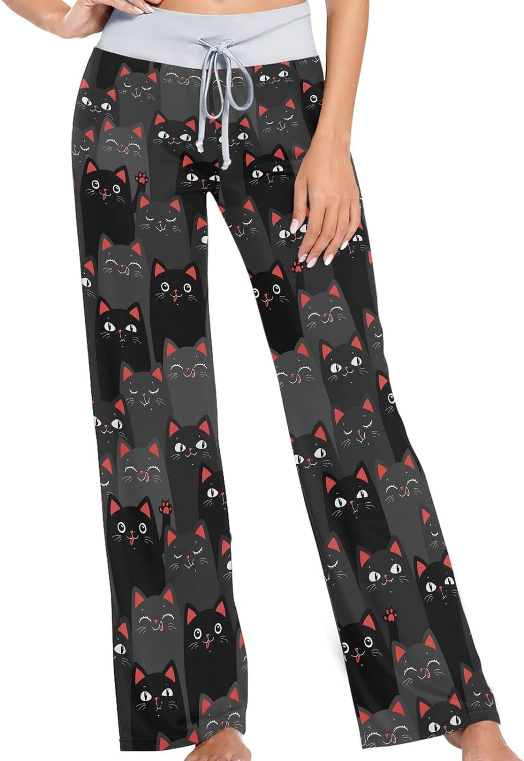 FREEAMG Womens Trendy Patterned Comfy Drawstring Lounge Pajama Pants ...