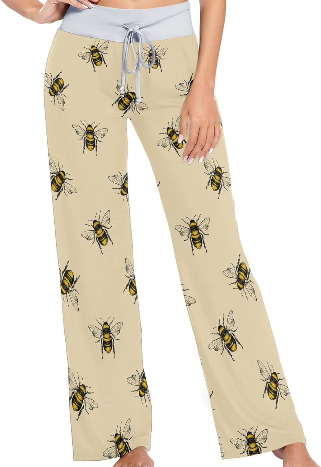 FREEAMG Womens Trendy Patterned Comfy Drawstring Lounge Pajama Pants ...