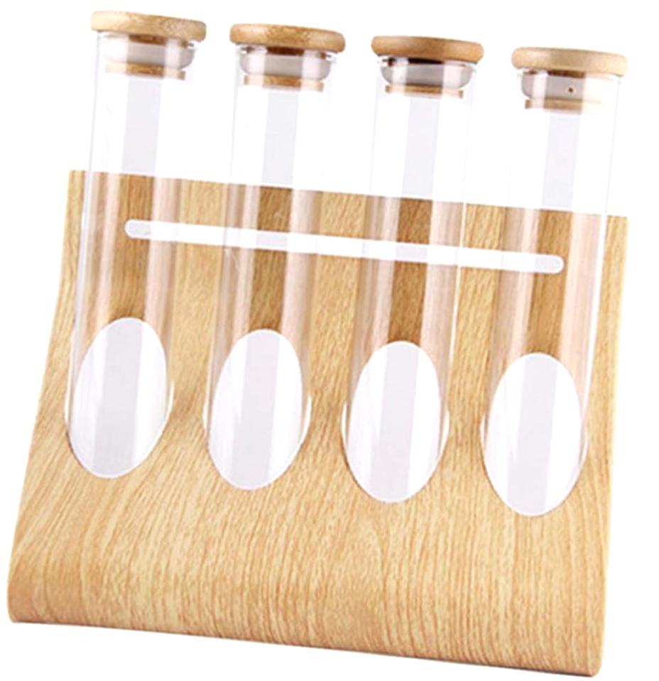 FREEAMG Wood and Silicone Storage Rack, Test Tube Design, Ideal for ...