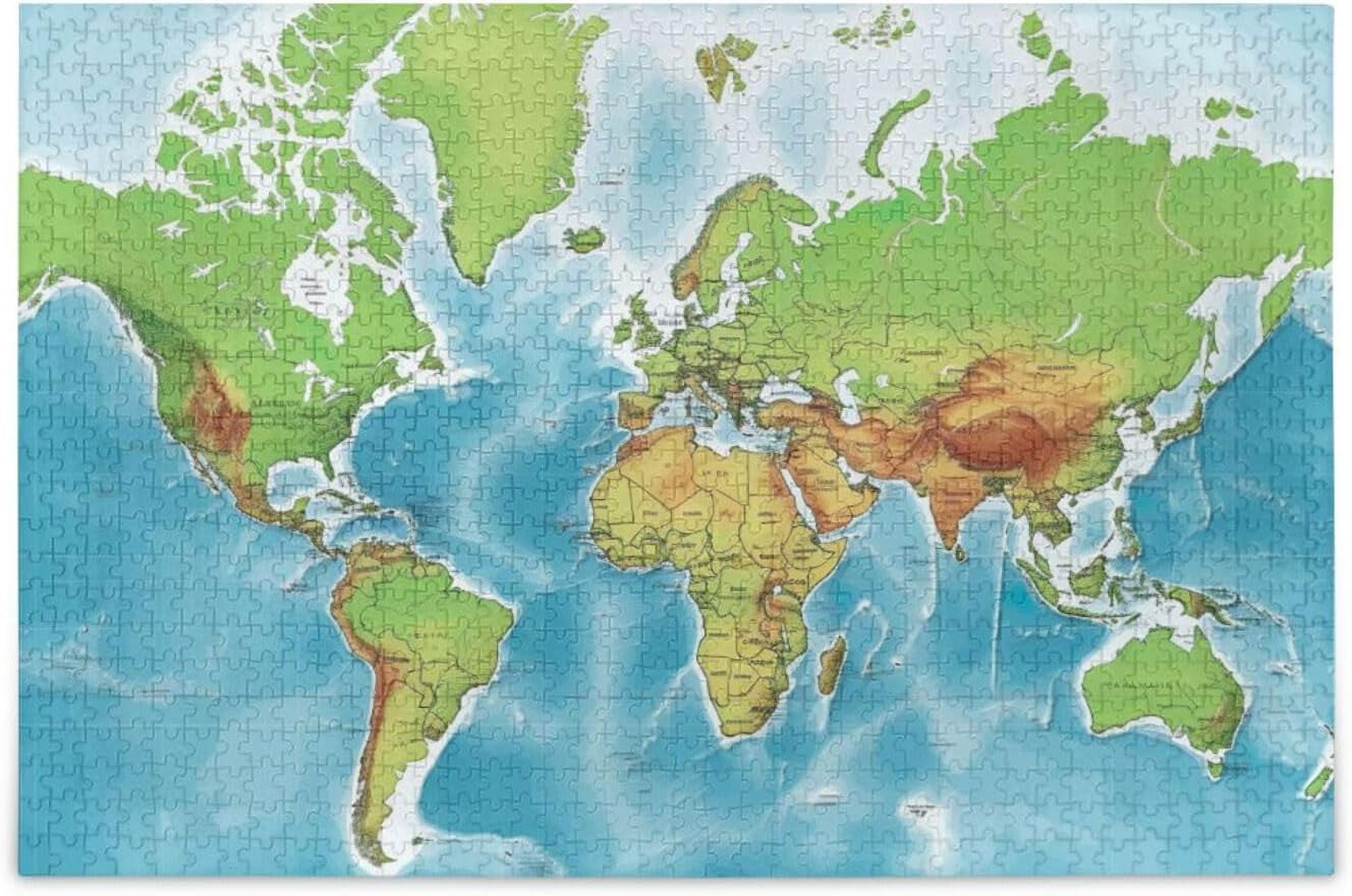FREEAMG World Map Jigsaw Puzzle for Adults Teens Kids, 500 Pieces ...