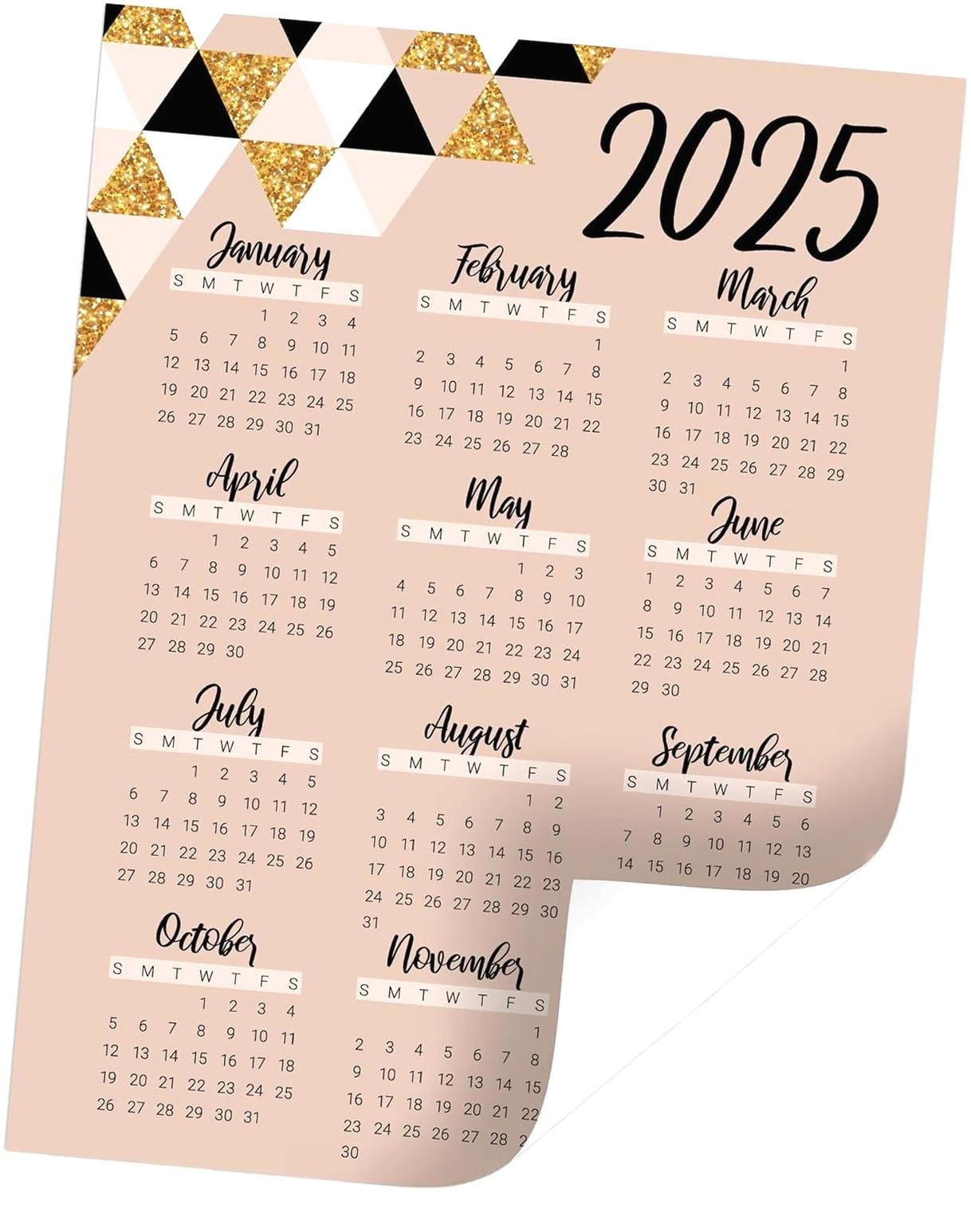 FREEAMG Yearly Calendar Sticker Decal | Detachable and (Rose & 2025, 9 ...