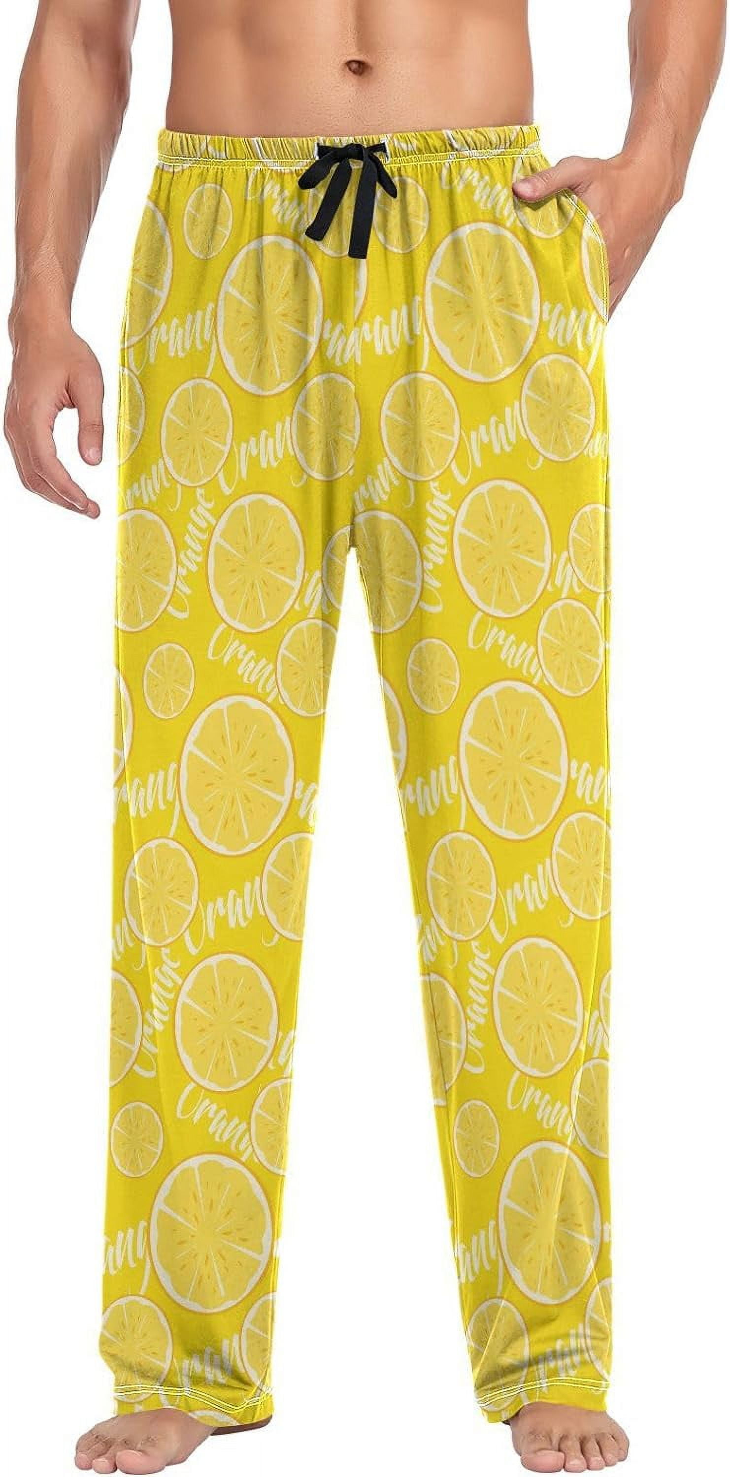 FREEAMG Yellow Slices Lemon Pajama Pants for Men, Men's Separate ...
