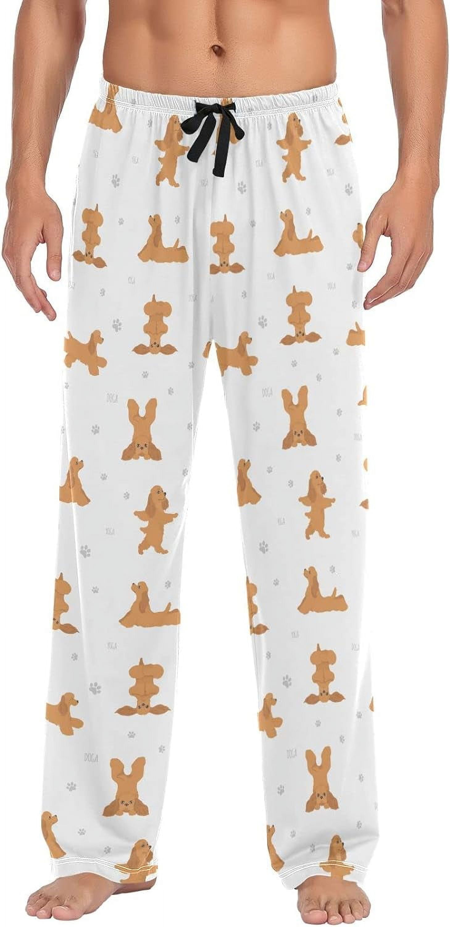 FREEAMG Yoga American Cocker Spaniel Dog Men's Pajama Pants Sleepwear ...