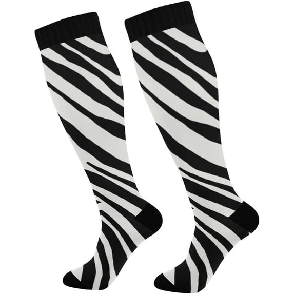 FREEAMG Zebra Compression Socks Women Men Long Stocking (20-30mmHg ...