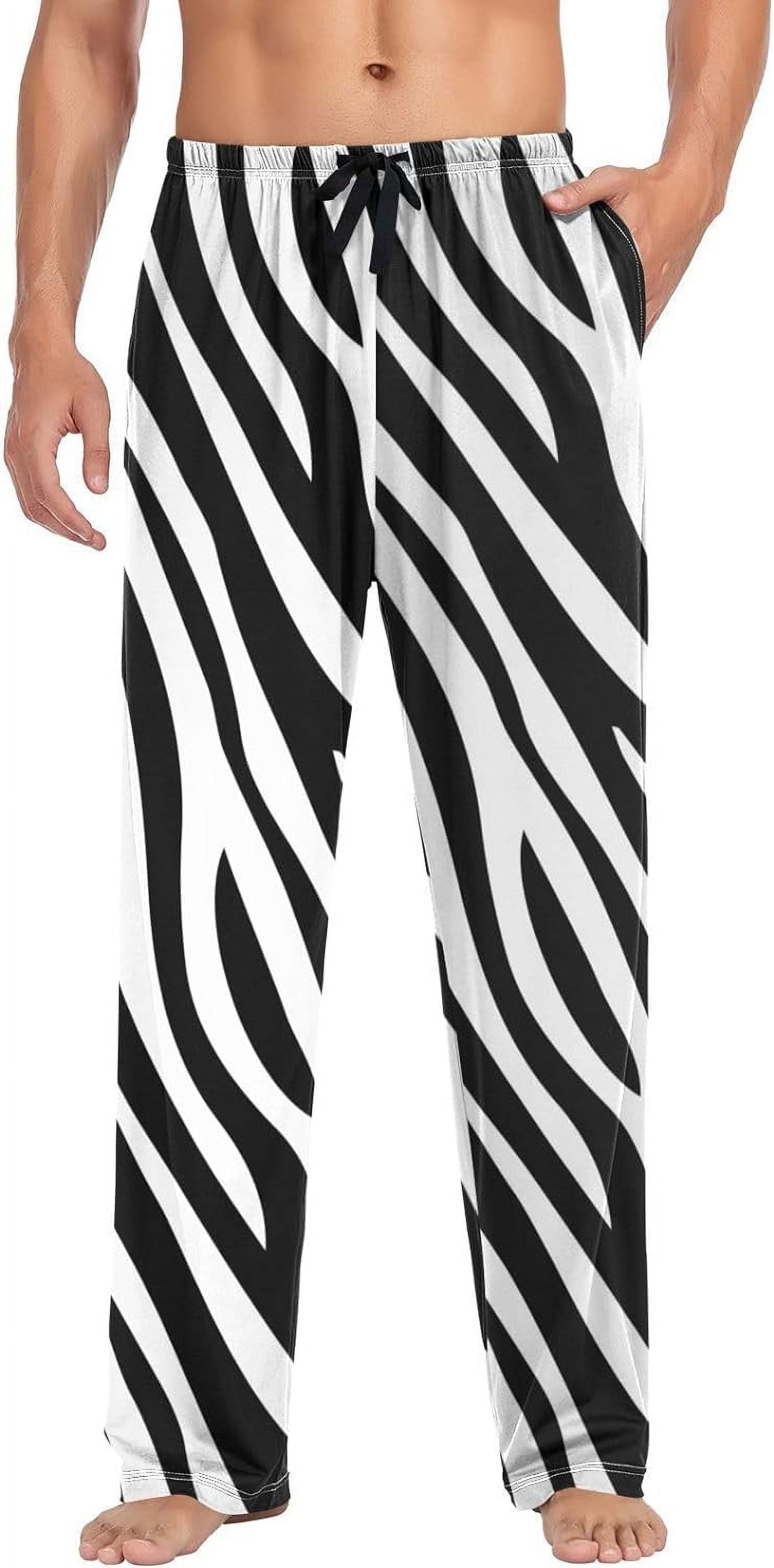 FREEAMG Zebra Cotton Pajama Pant for Men, Super Soft Lightweight Lounge ...