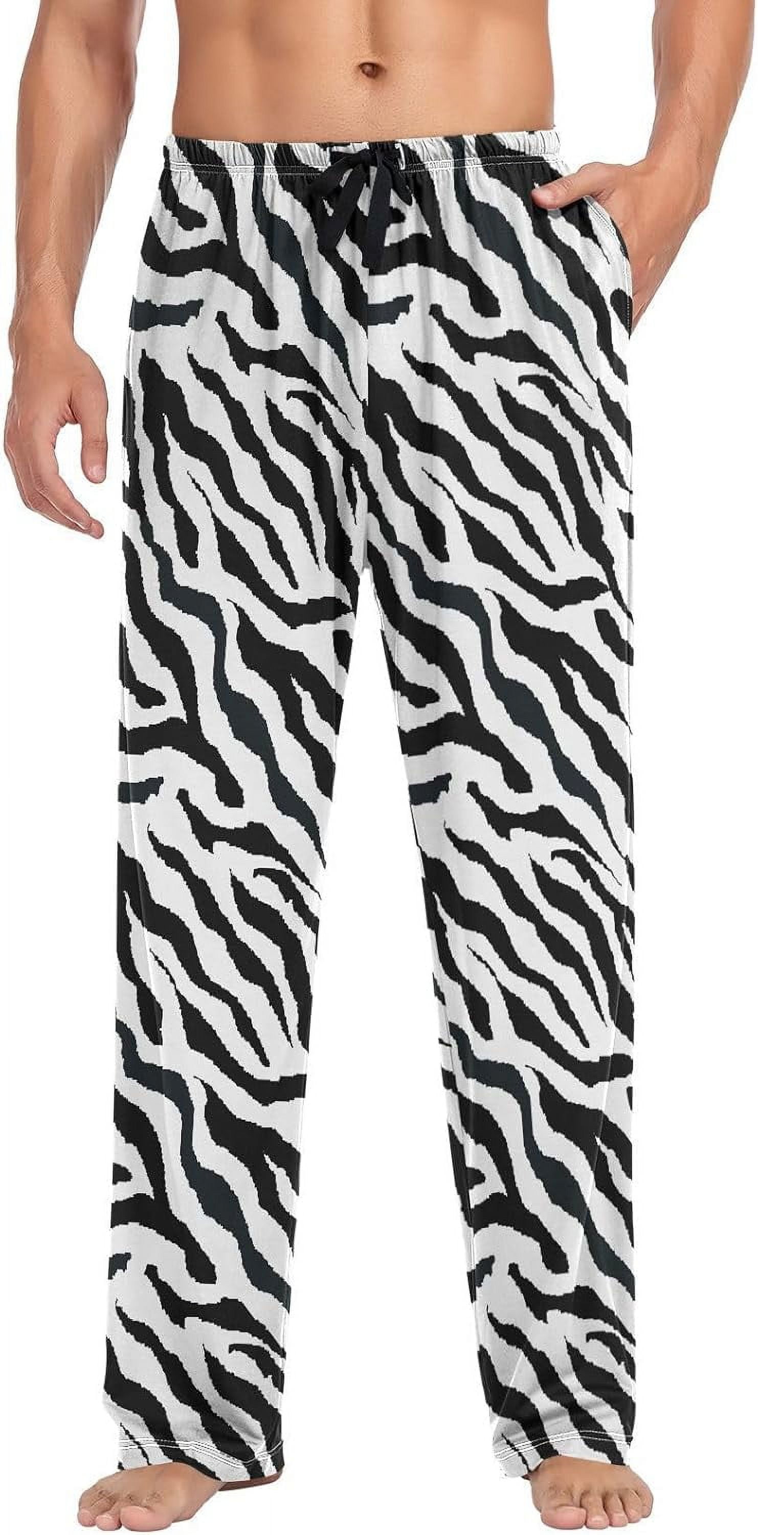 FREEAMG Zebra Skin Texture Pajama Pants for Men, Men's Separate Bottoms ...