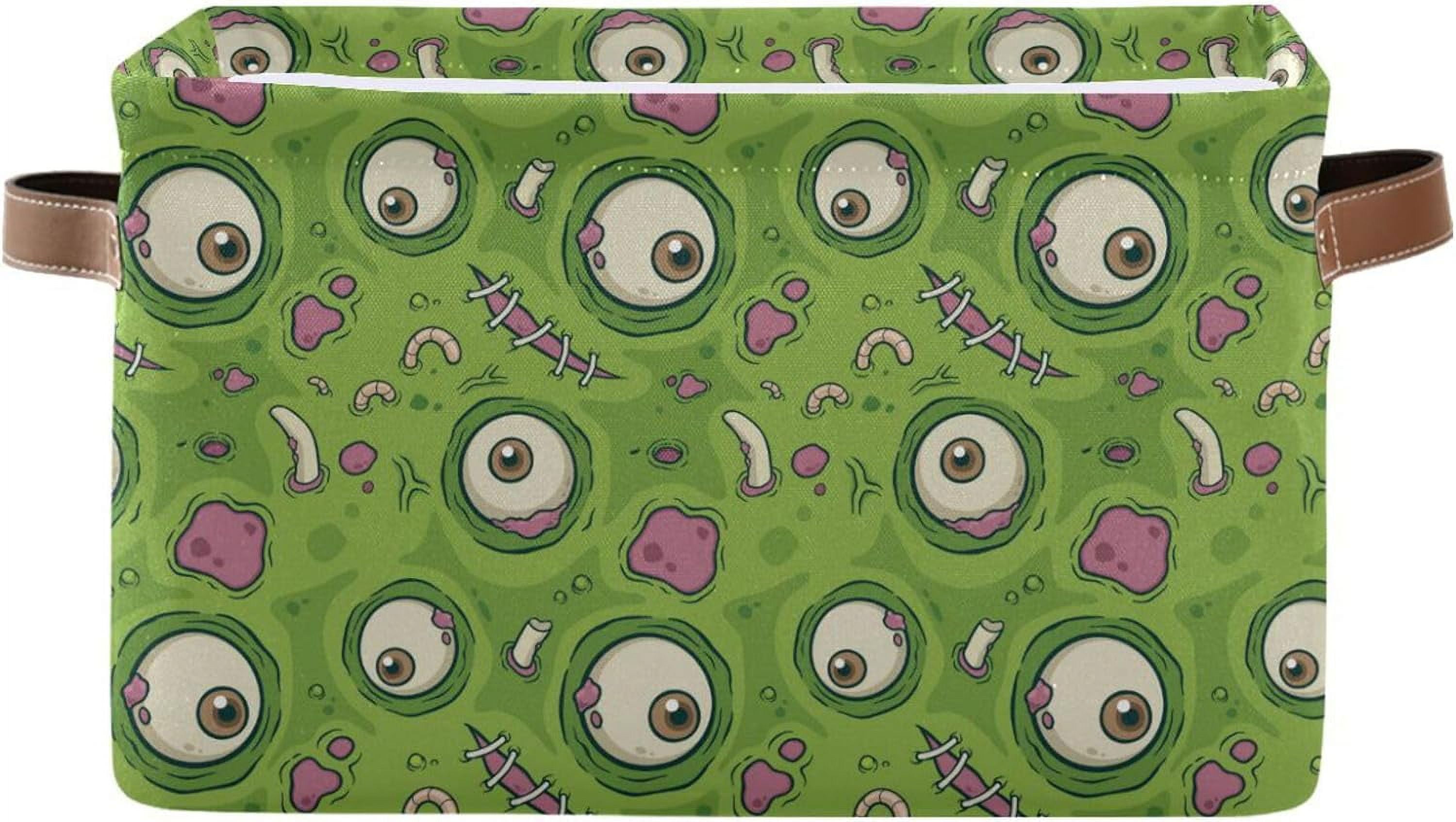 FREEAMG Zombie Eyes Foldable Canvas Storage Bin, Sturdy Fabric Storage ...