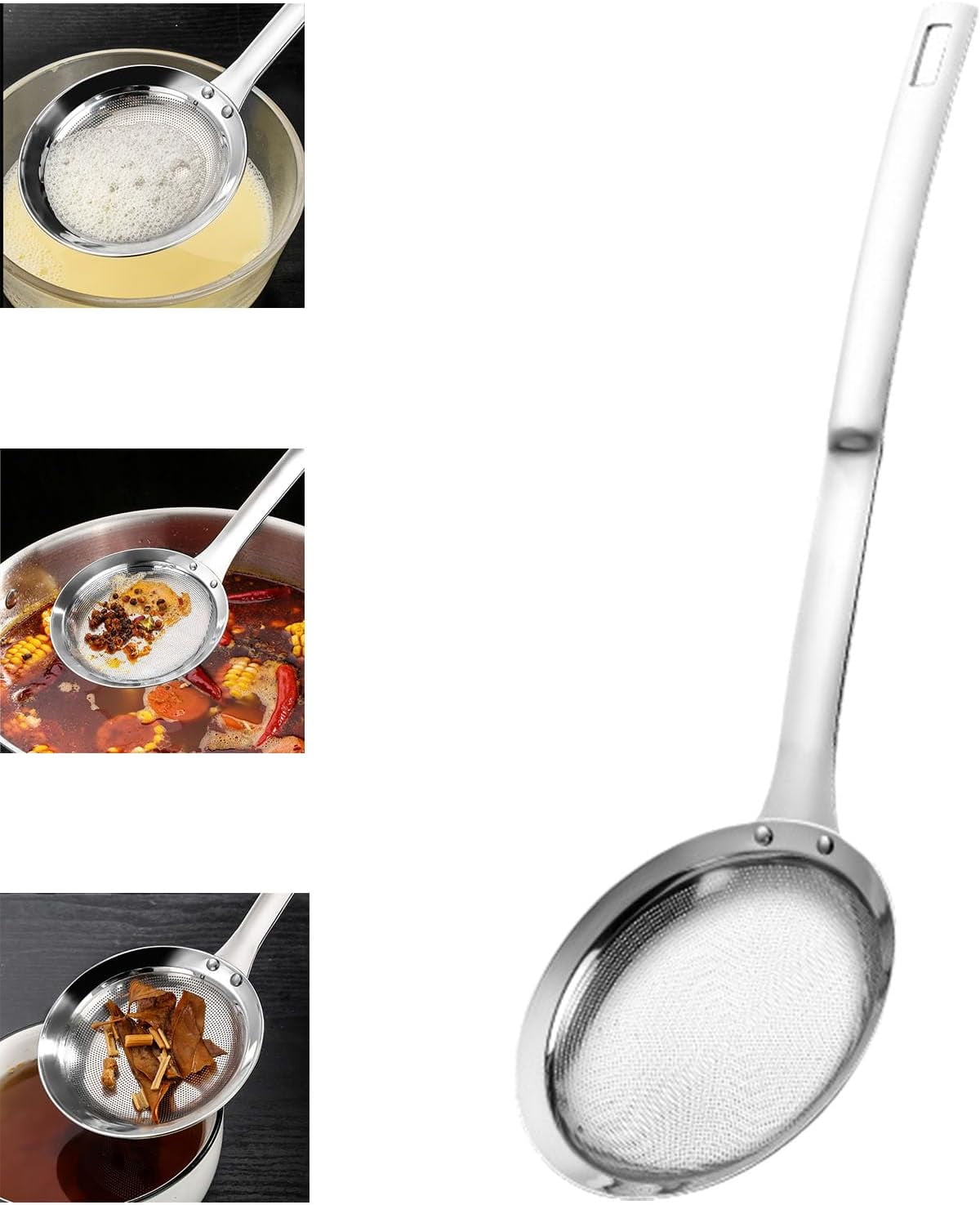 FREEAMG ne Mesh Stainless Steel Colander, 304 Stainless Steel ne Mesh ...