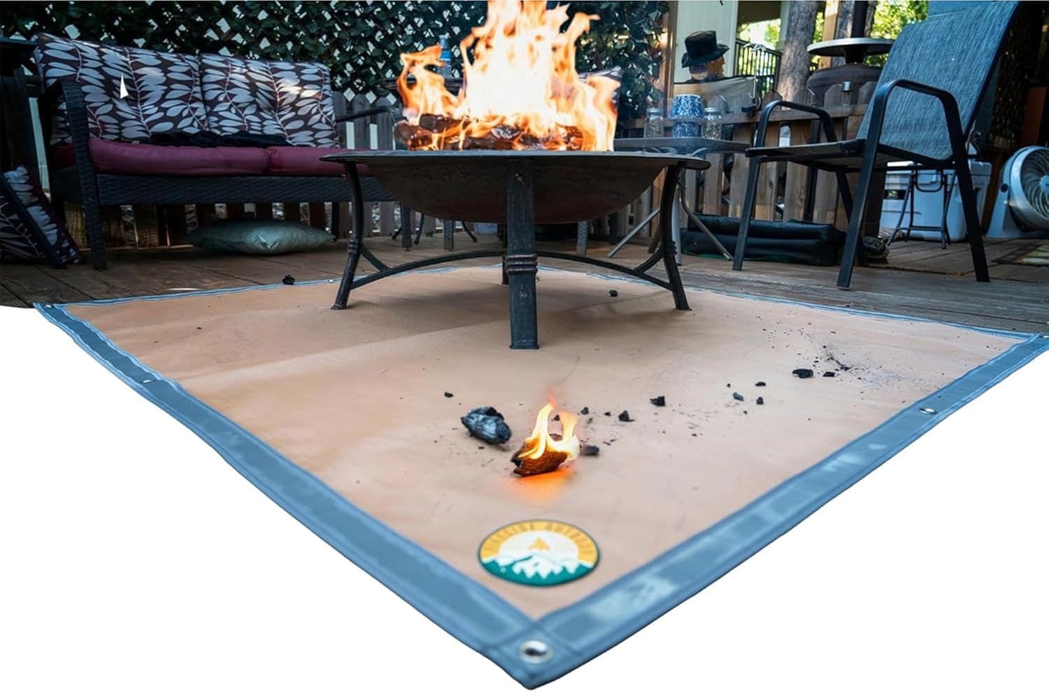 FREEAMG rde Outdoor re Pit Mats for Under re Pit - Grill Mats for ...