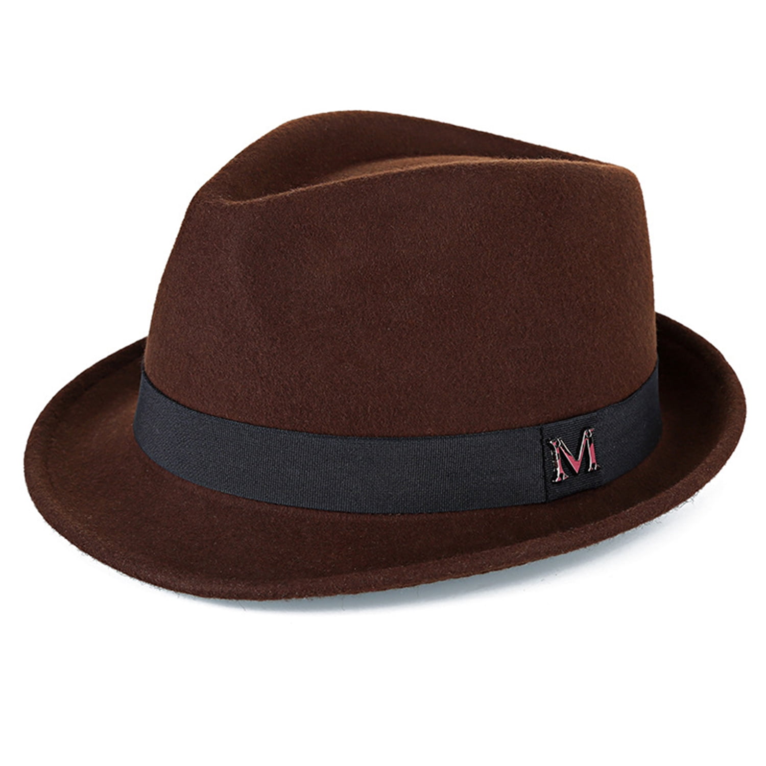 FREEBIRD99 100% Wool Felt Panama Fedora Hat Short Brim Trilby Flat Hat ...