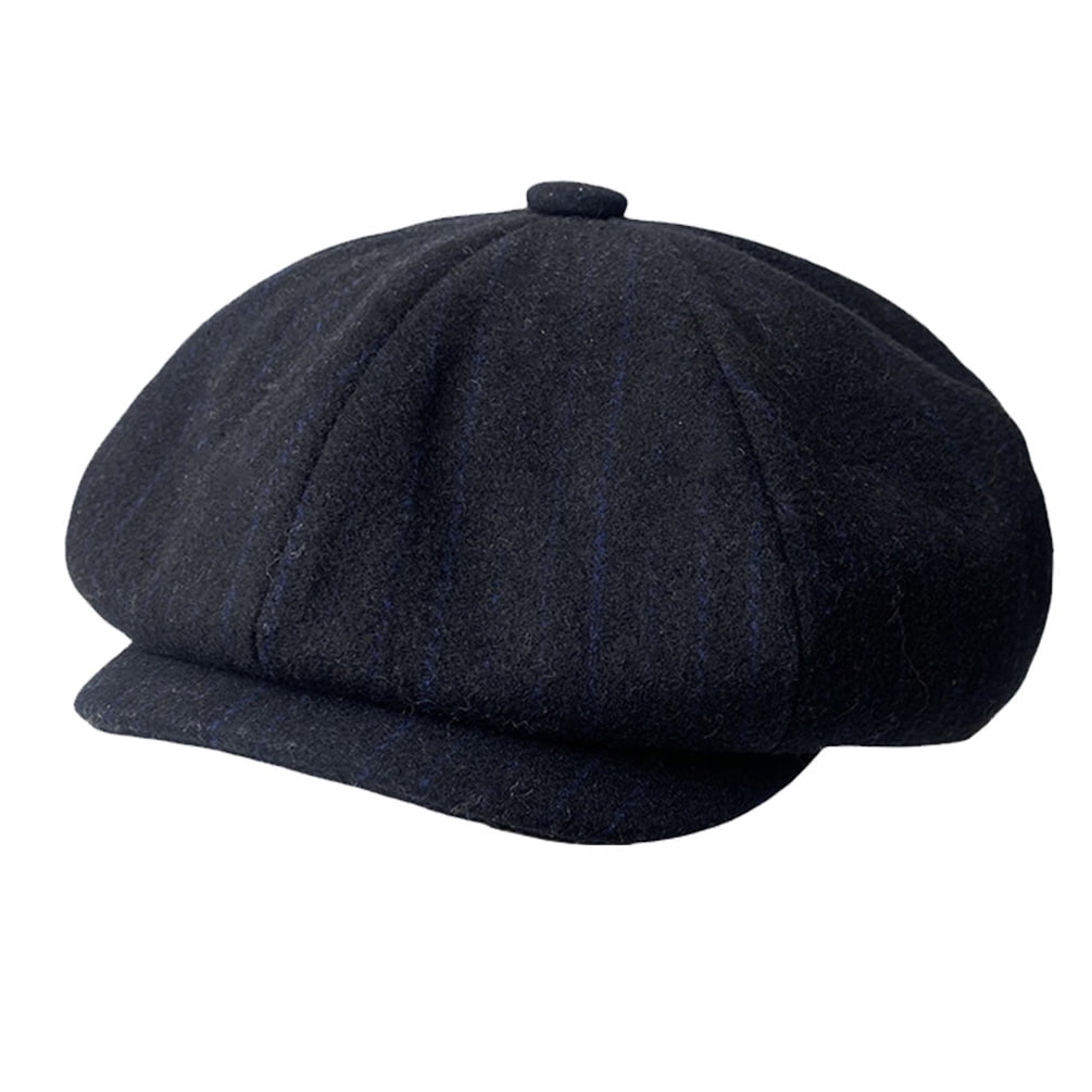 FREEBIRD99 8 Panel Wool Blend Mens Newsboy Flat Cap Herringbone ...