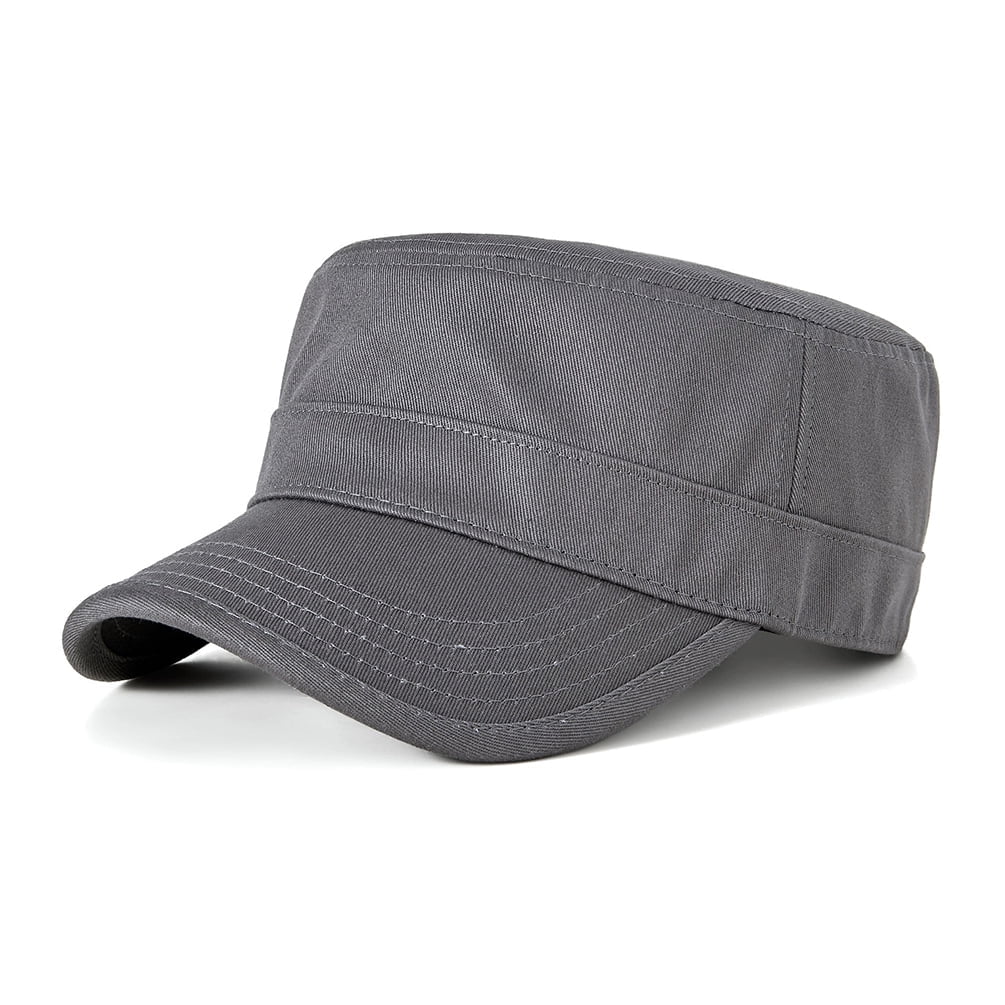 FREEBIRD99 Cotton Twill Flat Top Peaked Hat Army Military Cadet Cap ...