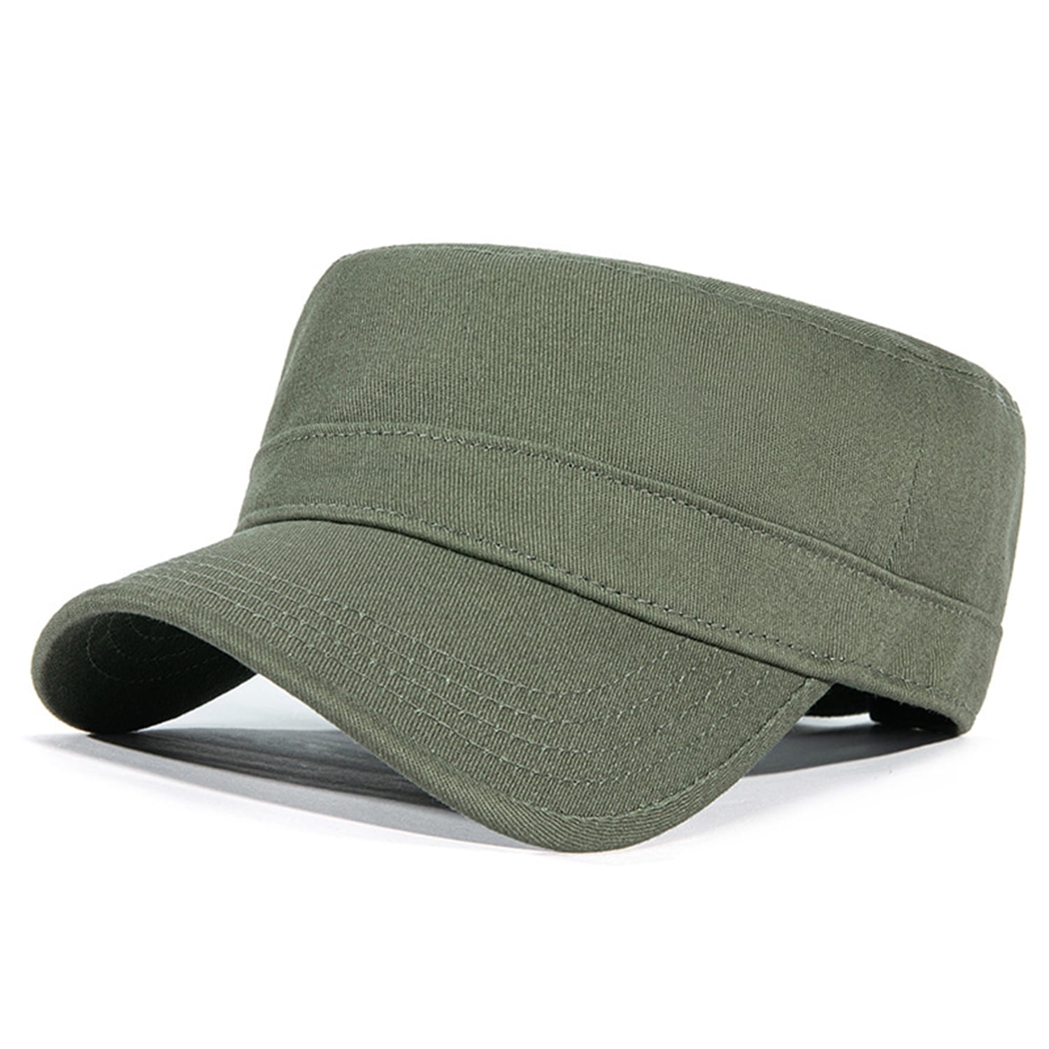 FREEBIRD99 Cotton Twill Flat Top Peaked Hat Army Military Cadet Cap ...