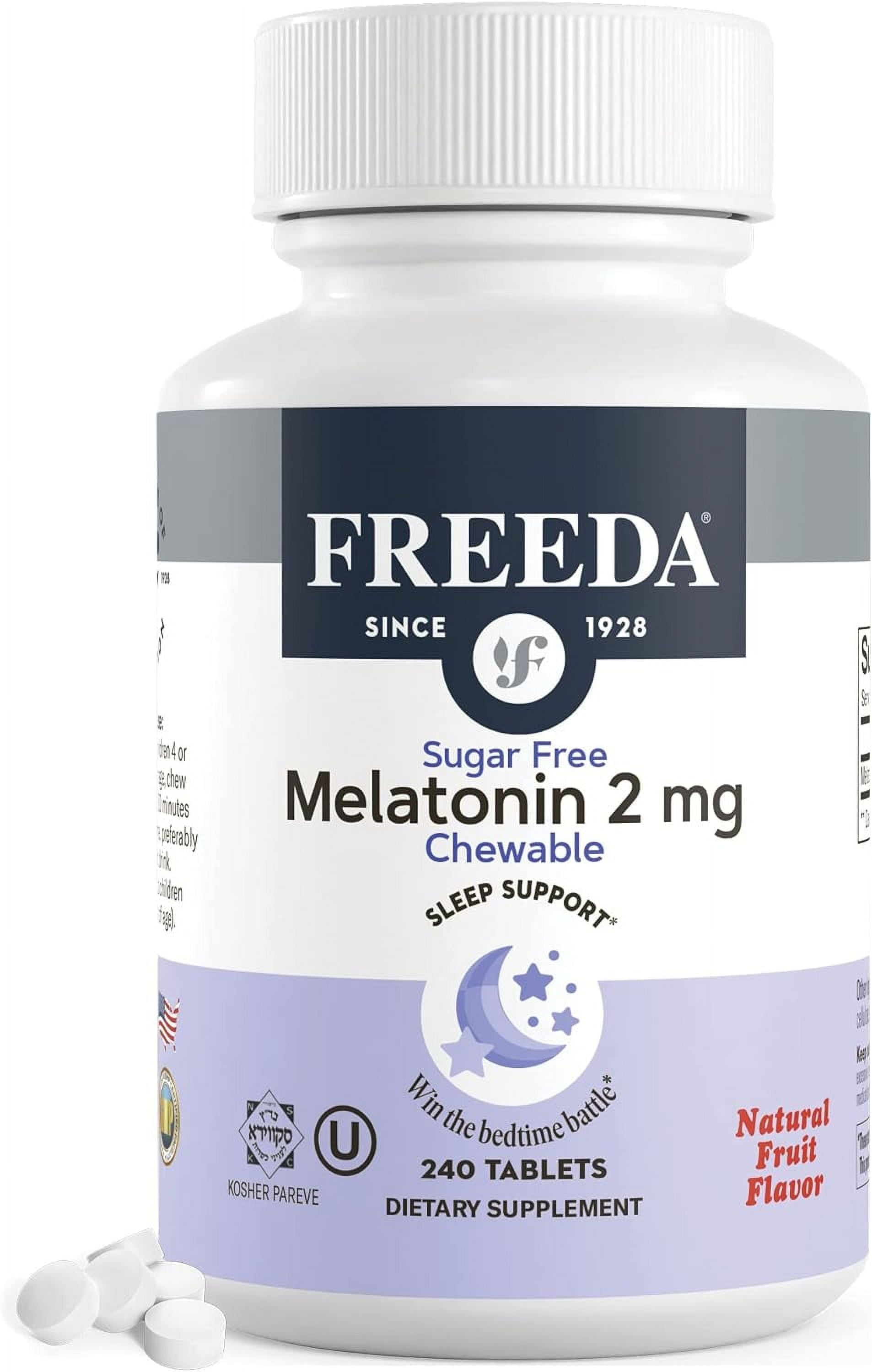 Freeda 2mg Melatonin Chewables Natural Sleep Aid Vegan Supplement ...