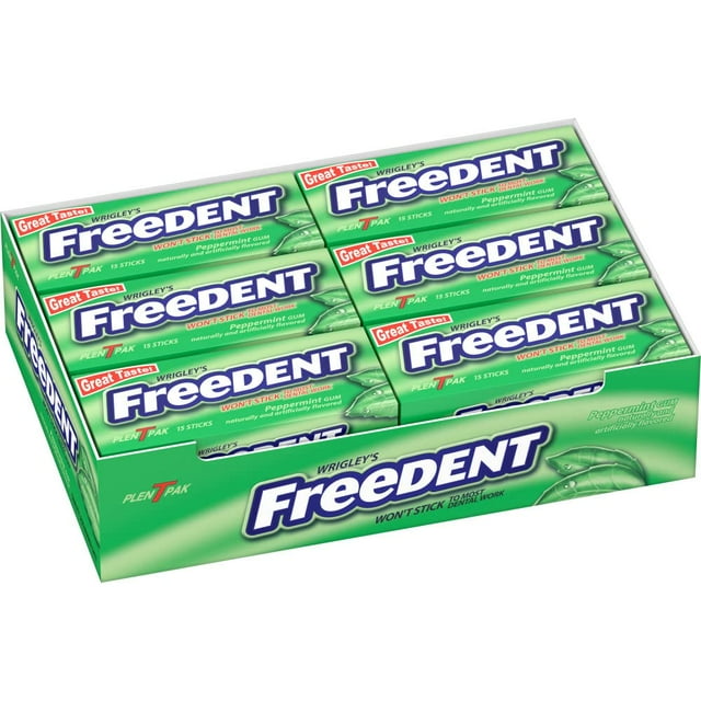 FREEDENT Peppermint Chewing Gum, 15 Stick (Pack of 12) - Walmart.com
